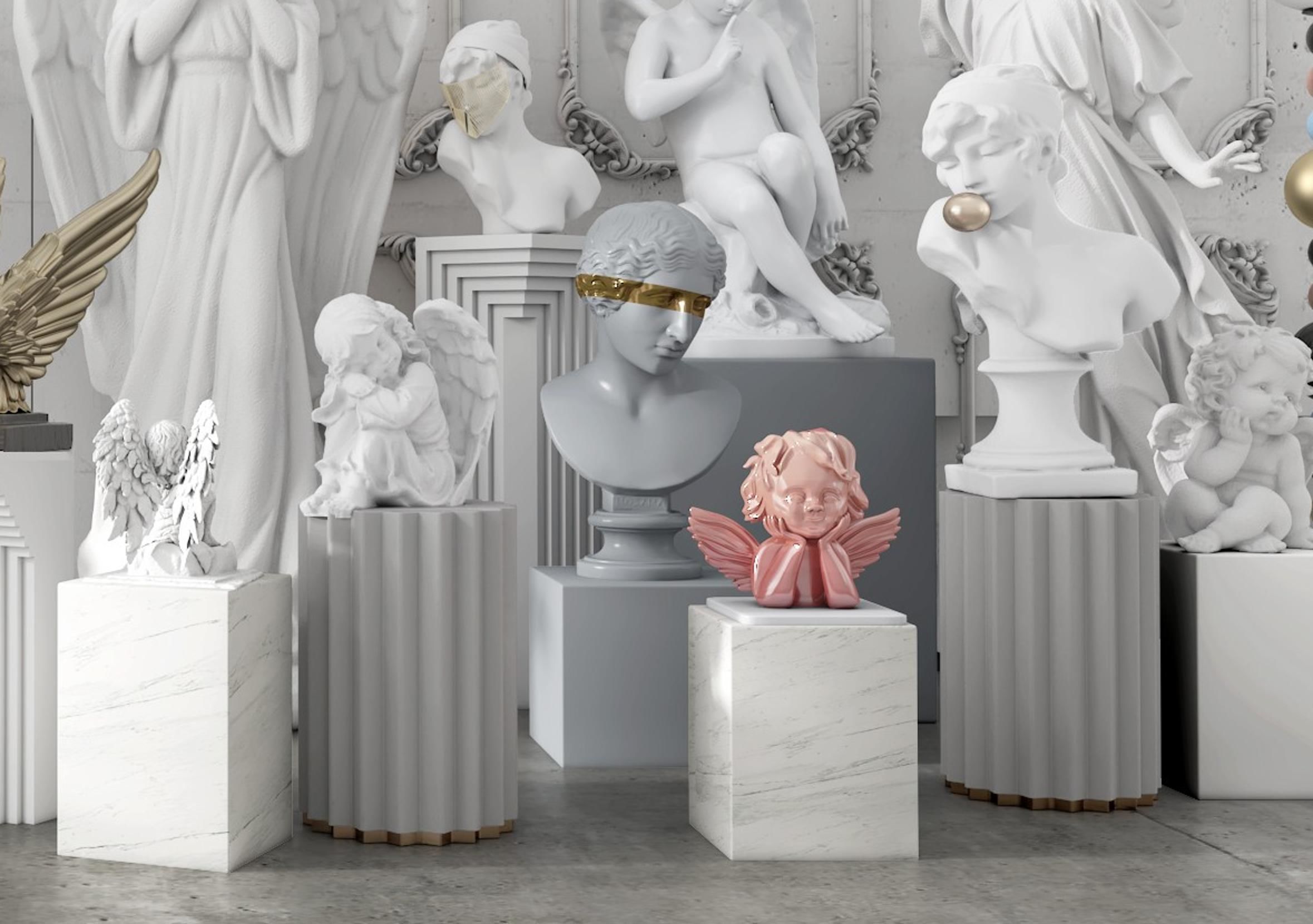 Modern angel sculpture gypsum 3D model | CGTrader