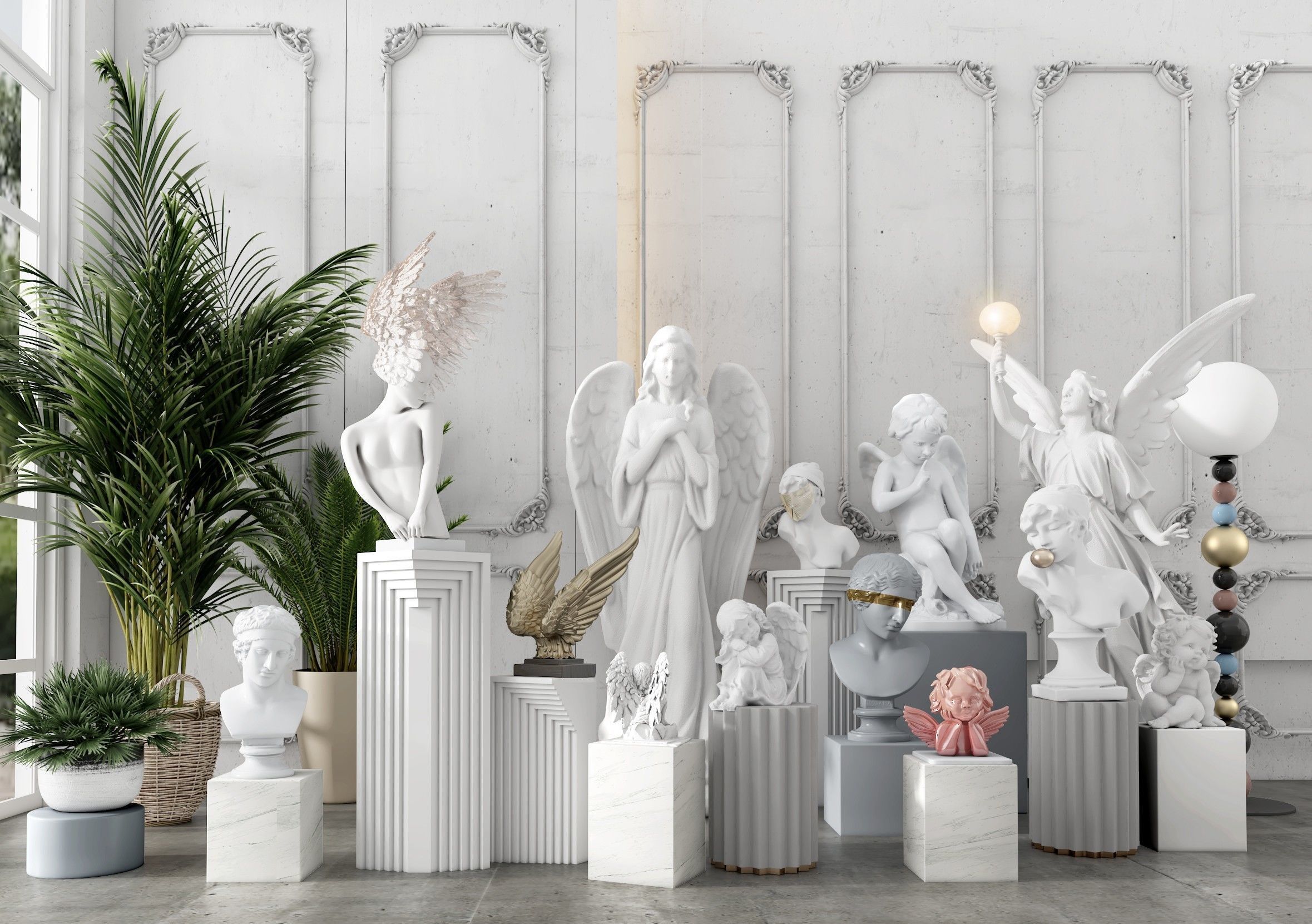 Modern angel sculpture gypsum 3D model | CGTrader