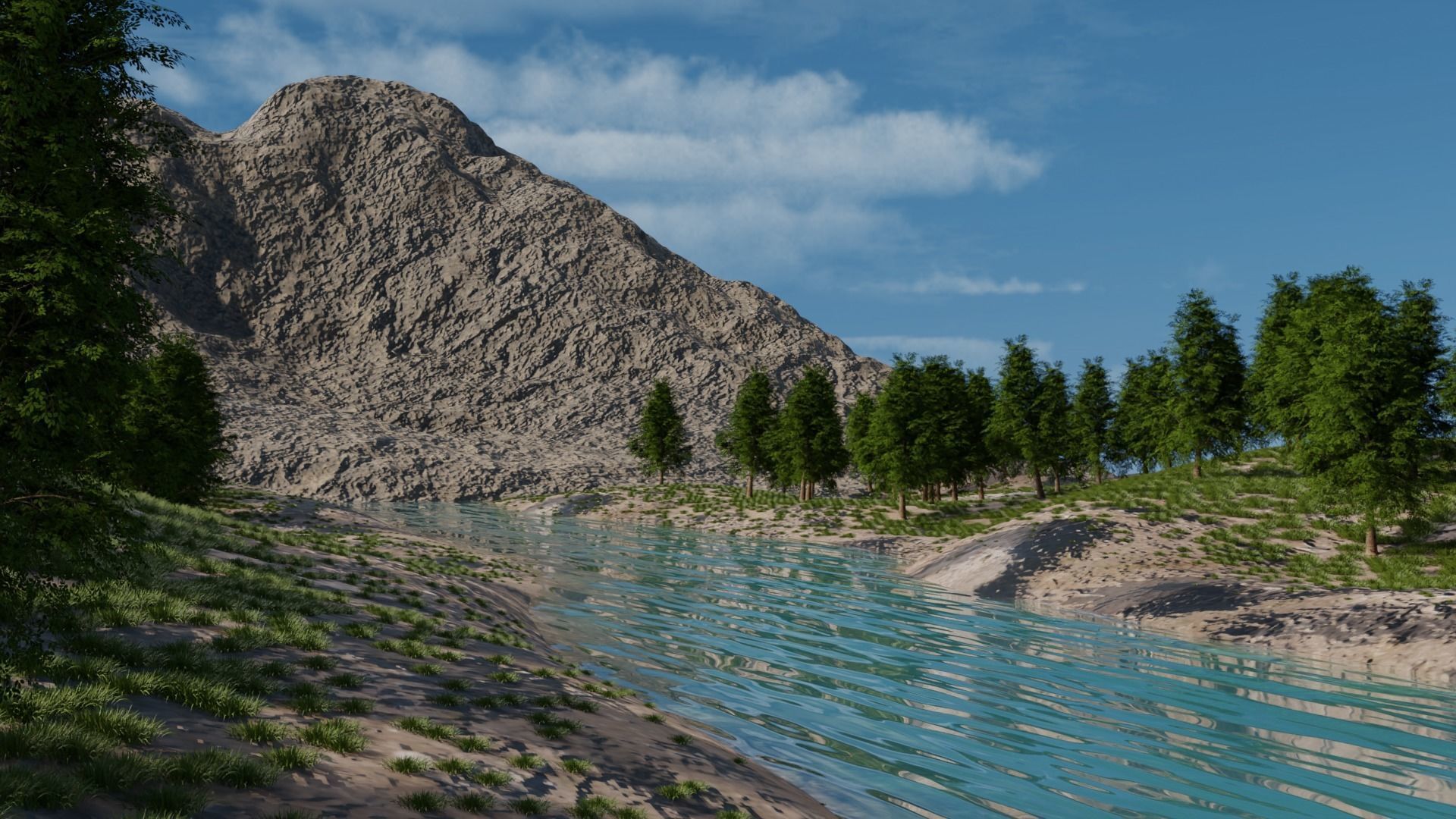 natural landscape scene 3D model | CGTrader