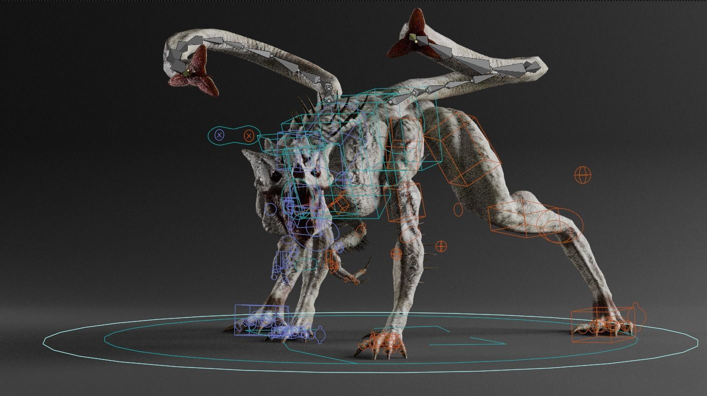 WhiteSpike Alien Creature 3D model rigged | CGTrader