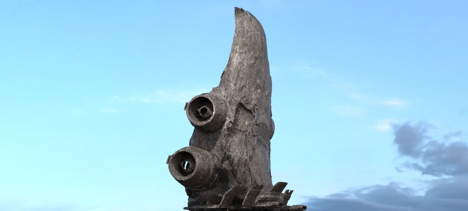 Alien asteroid gear tower 3D model | CGTrader