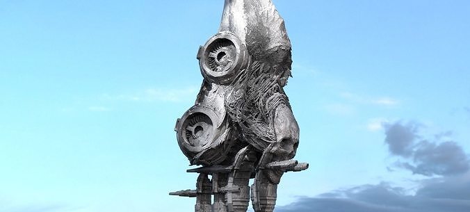 Alien meteor Scull walls 3D model | CGTrader