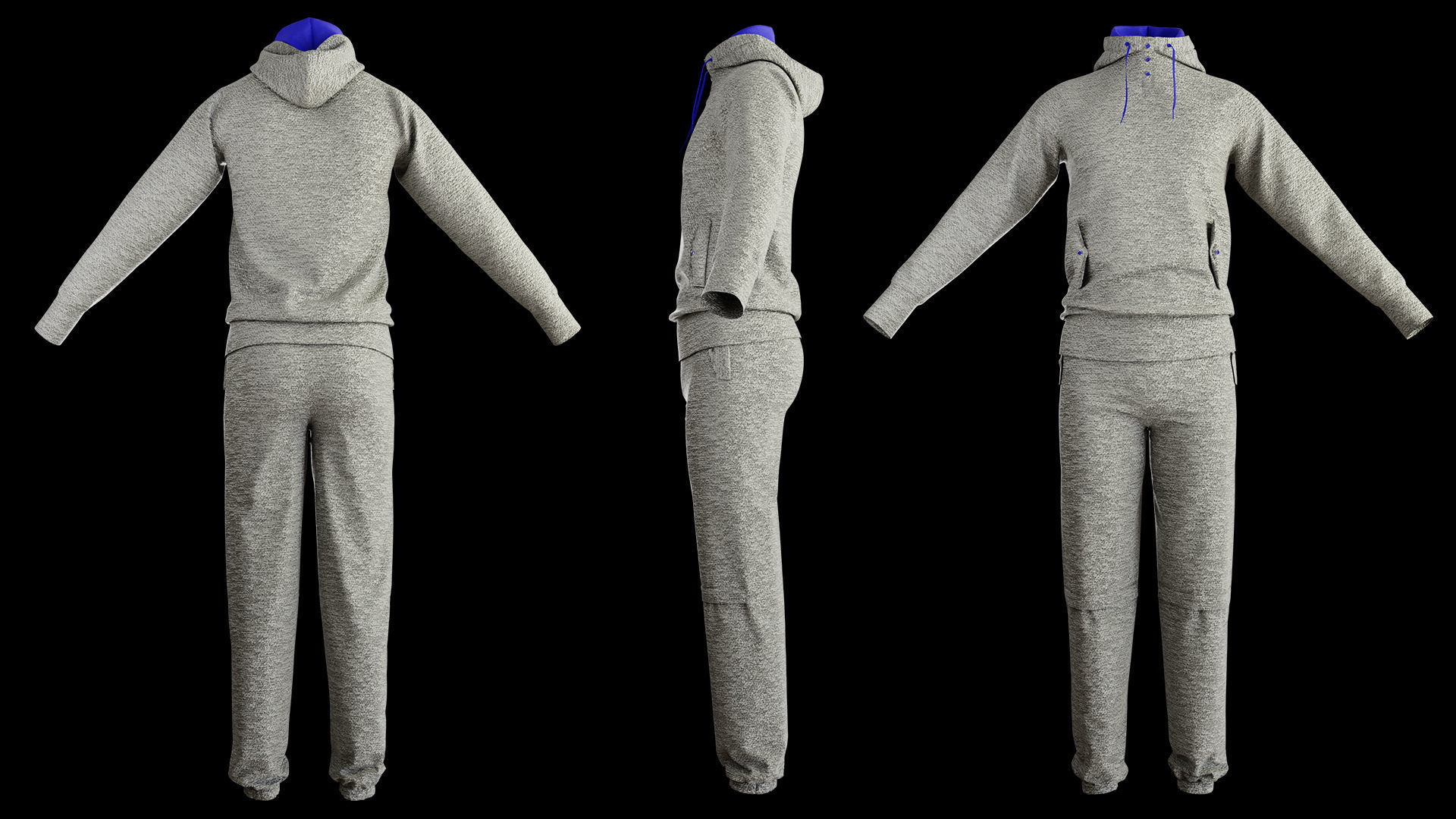 4 Tracksuits for men vol01 3D model | CGTrader