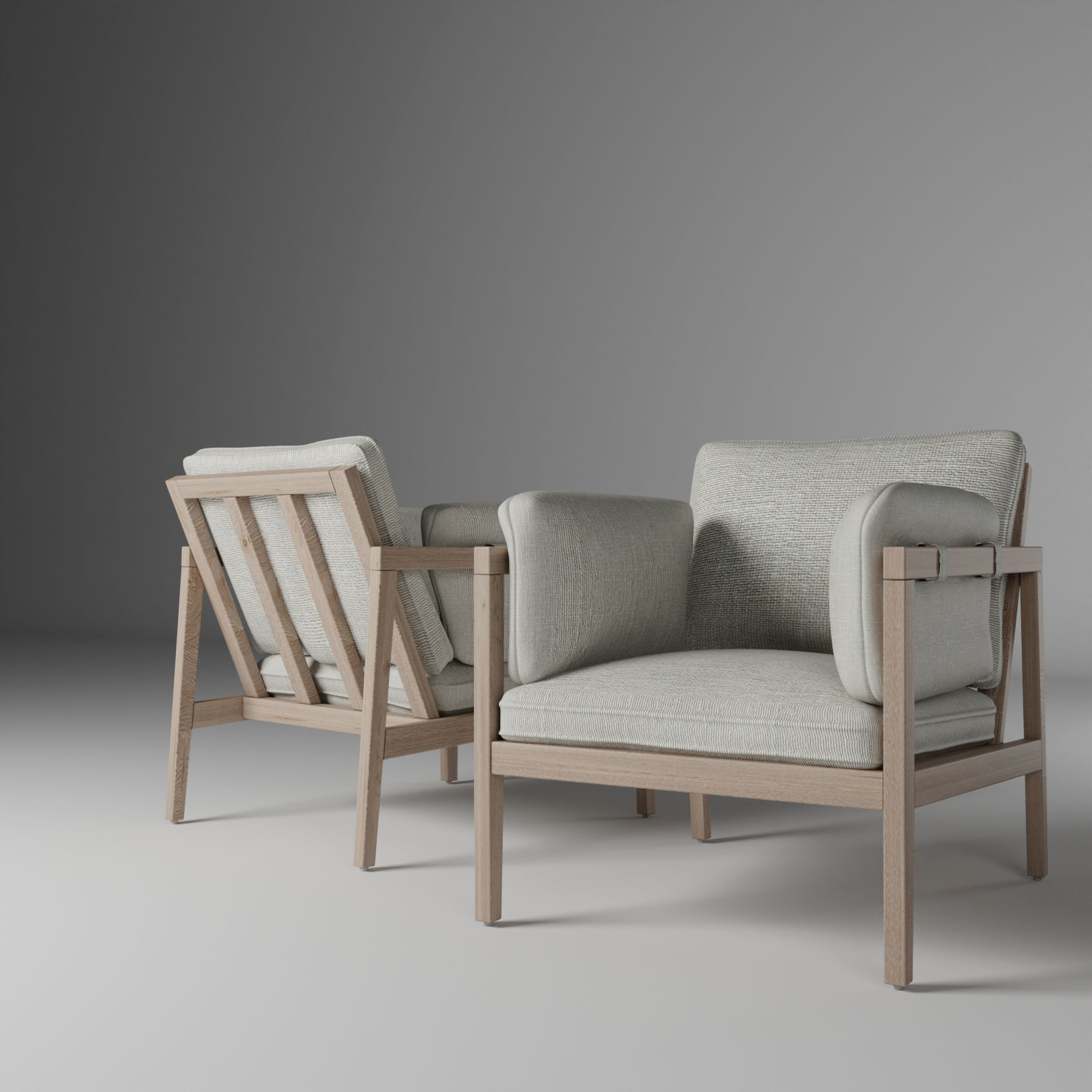 Wood Armchairs 3D Model 3D model | CGTrader
