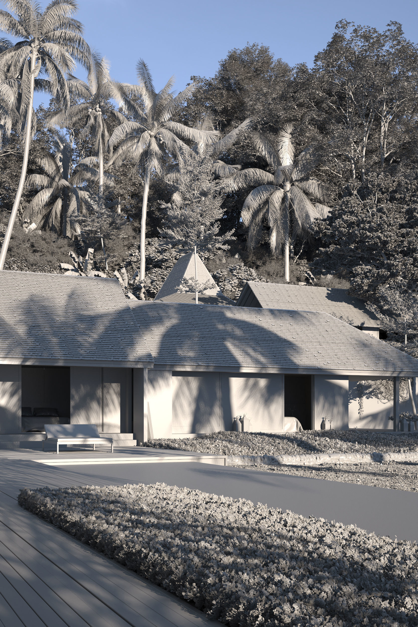 Exterior Scene of Balinese Villa 3D model | CGTrader