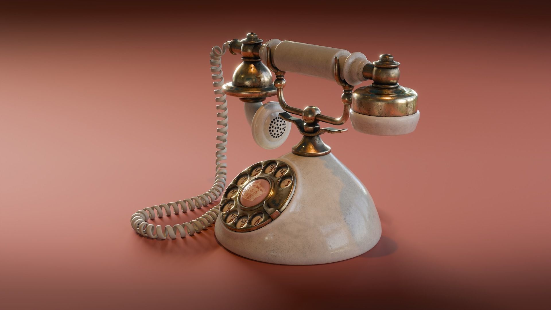 3D model Vintage Rotary Dial Telephone VR / AR / low-poly | CGTrader