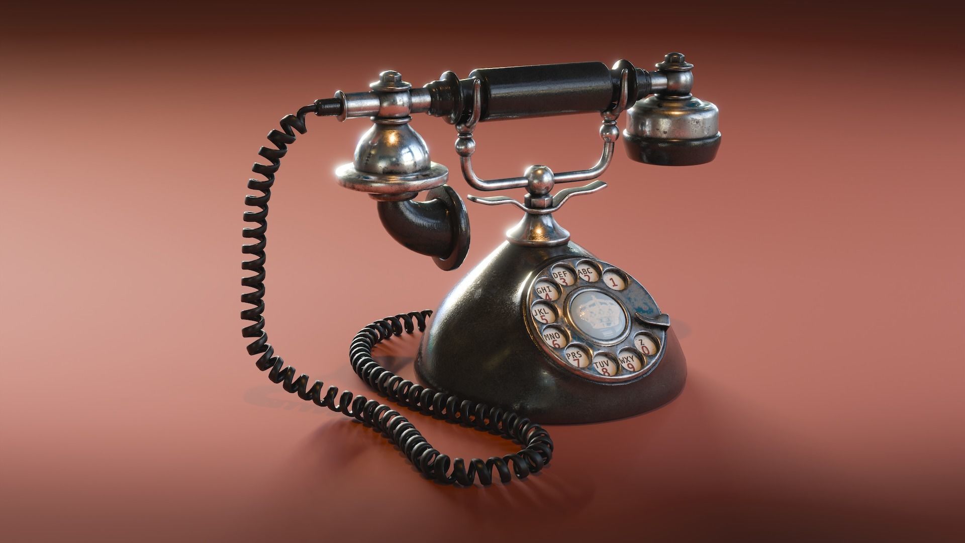 3D model Vintage Rotary Dial Telephone VR / AR / low-poly | CGTrader