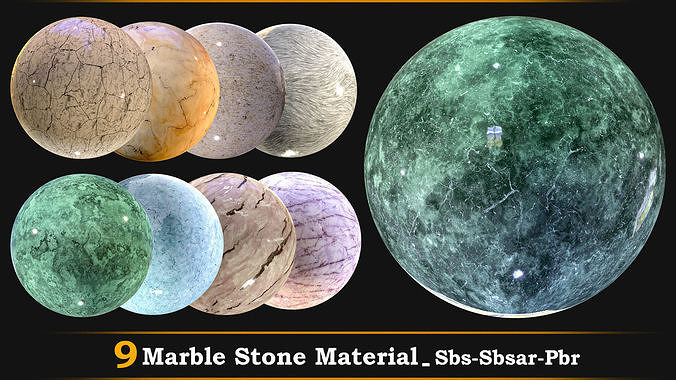 9 Marble Stone Material-Sbs-Sbsar-Pbr Texture | CGTrader