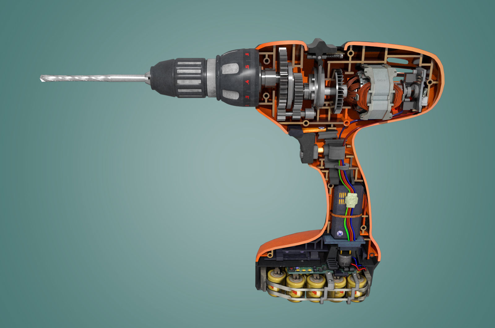 Realistic Next Generation Drill Internal Structure 3D model | CGTrader