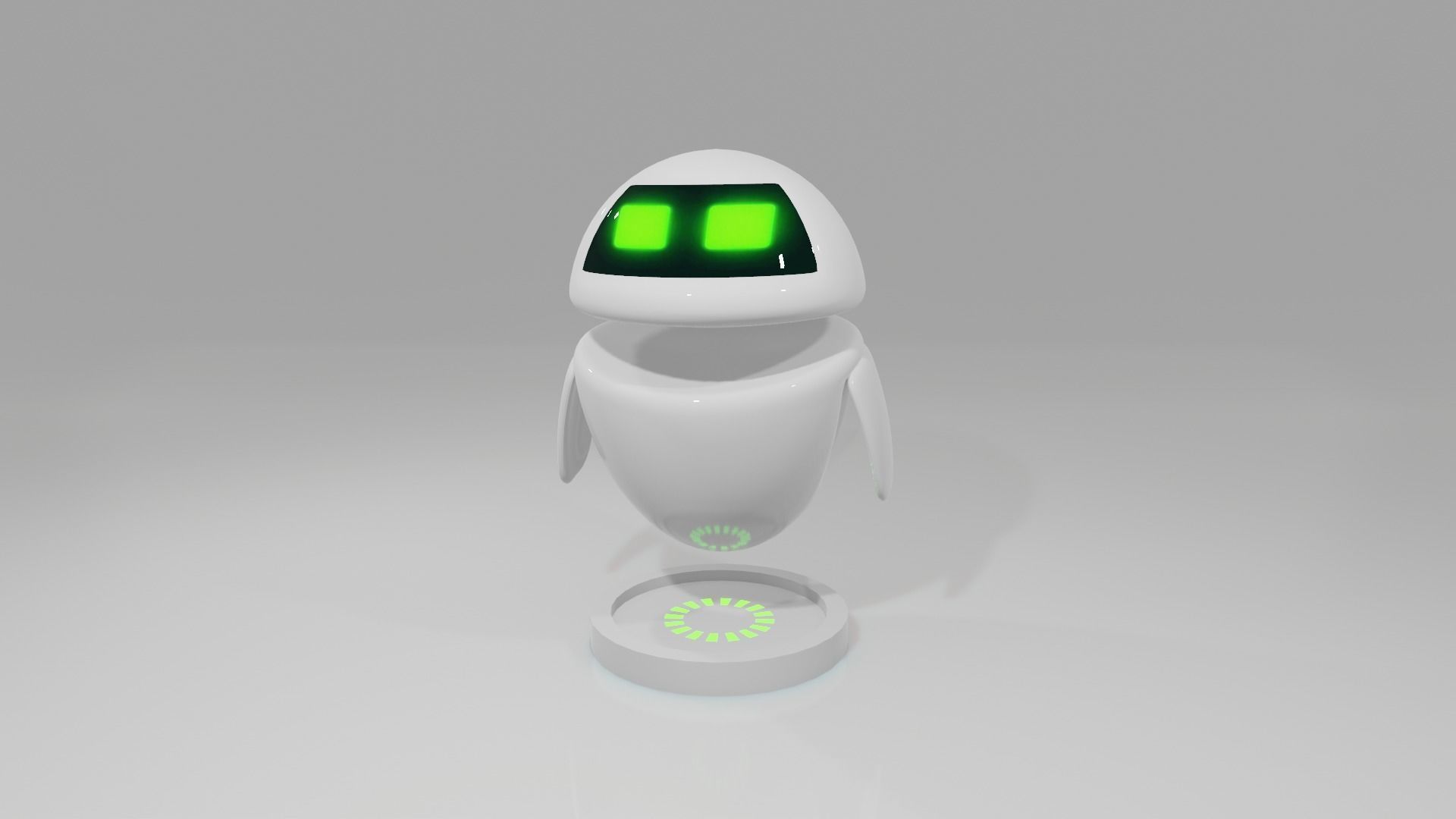 3D model 3D Model Cute Bot Egg bot or Eve with Rig and Animation VR ...