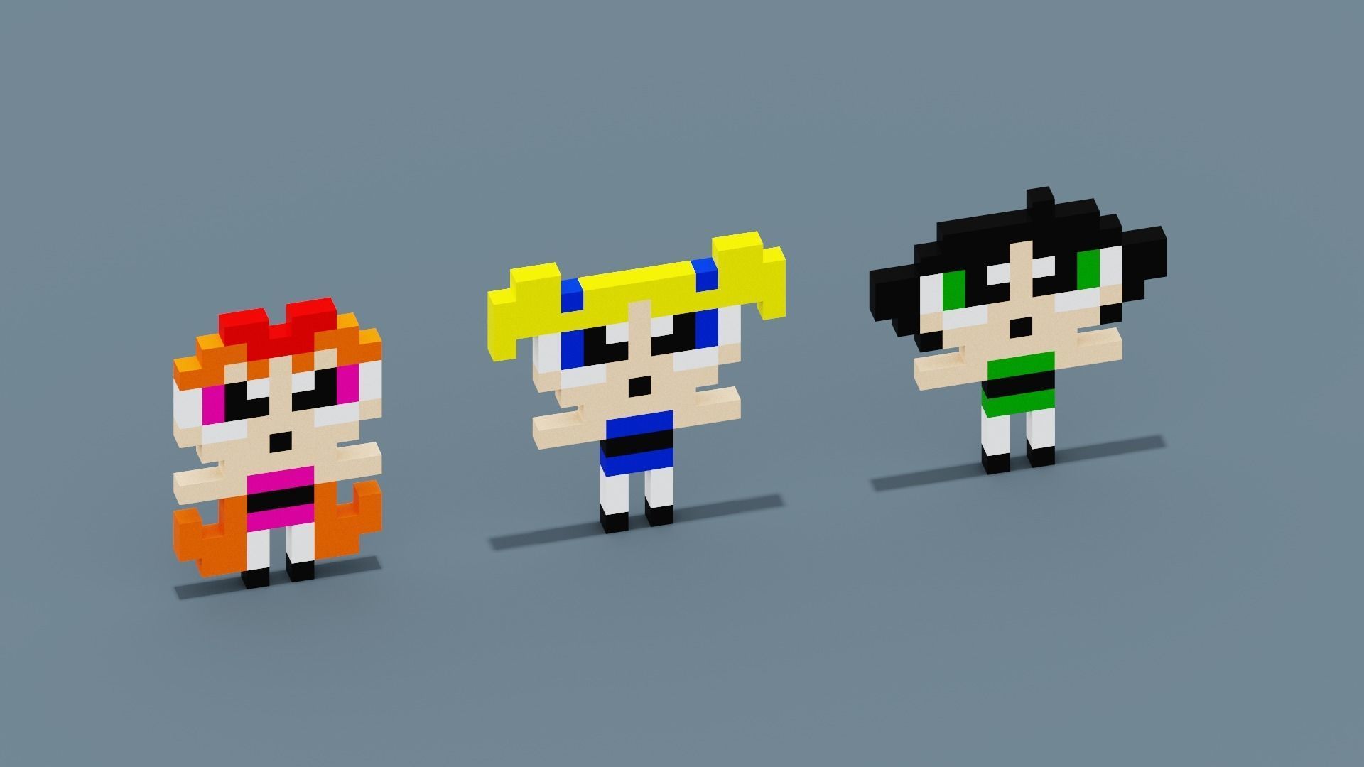 3D model Powerpuff Girls VR / AR / low-poly | CGTrader