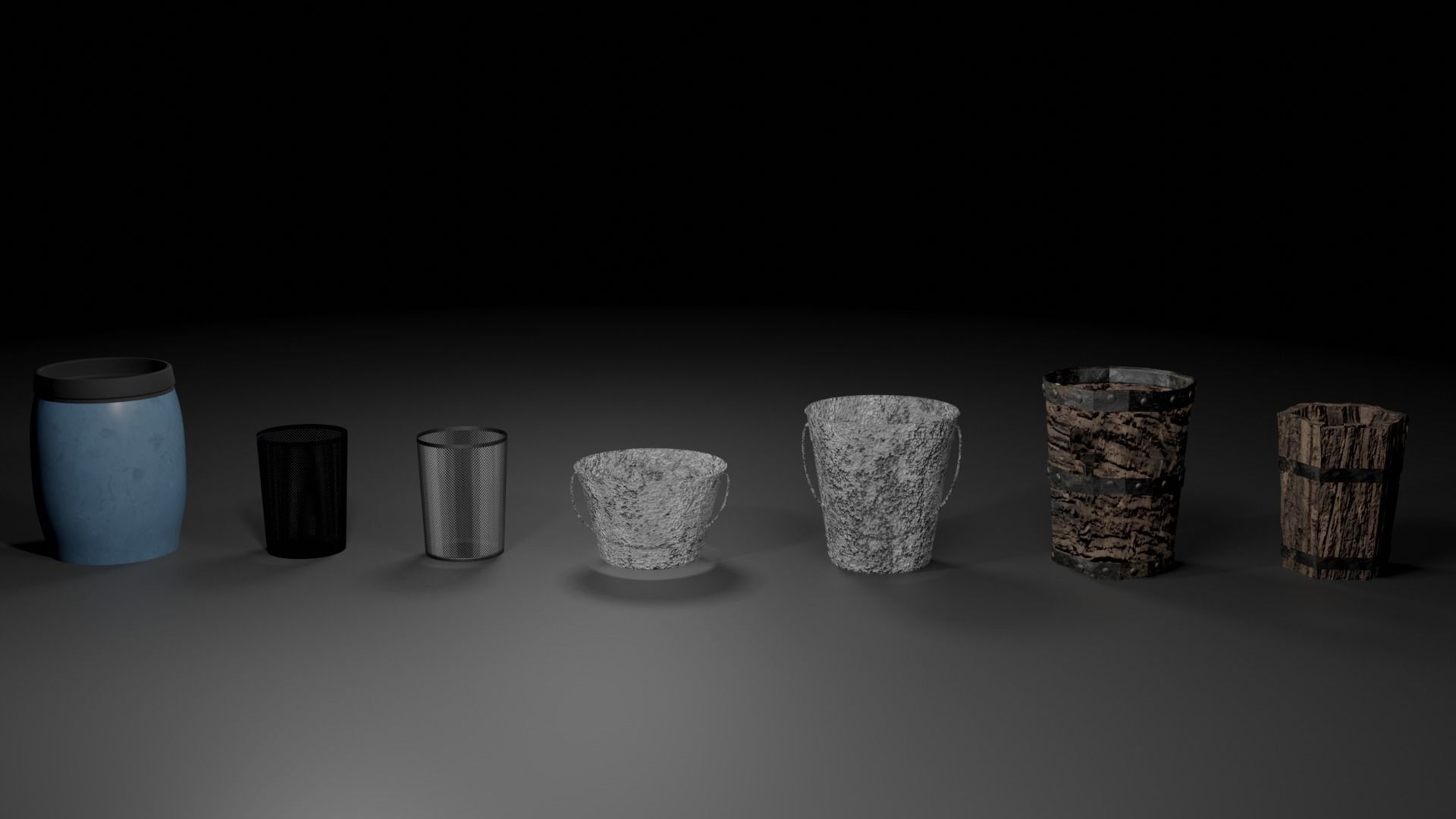 Bucket and Baskets Collection 1 3D model | CGTrader