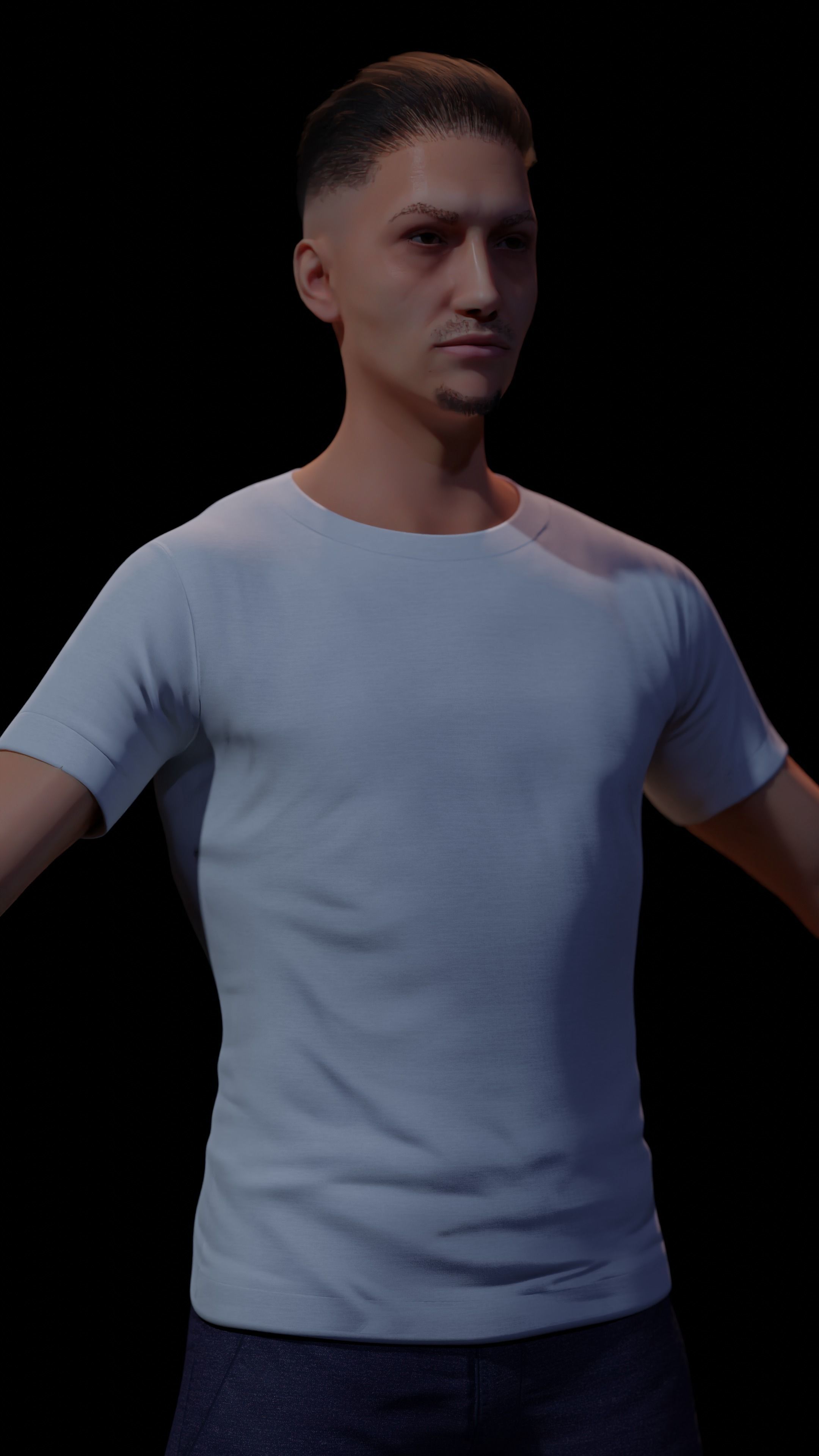 Game Ready Character With Cloths 3D model rigged | CGTrader
