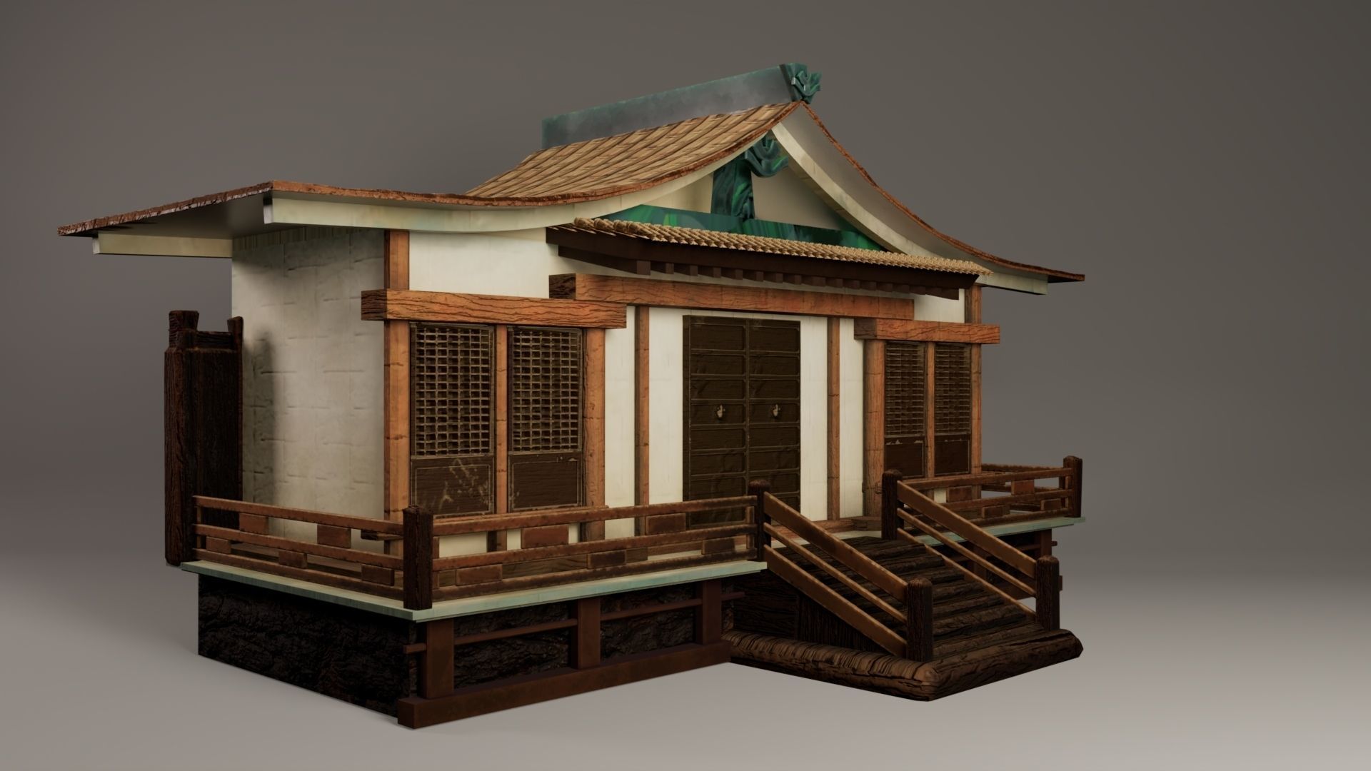 ASIAN HOUSE free 3D model | CGTrader