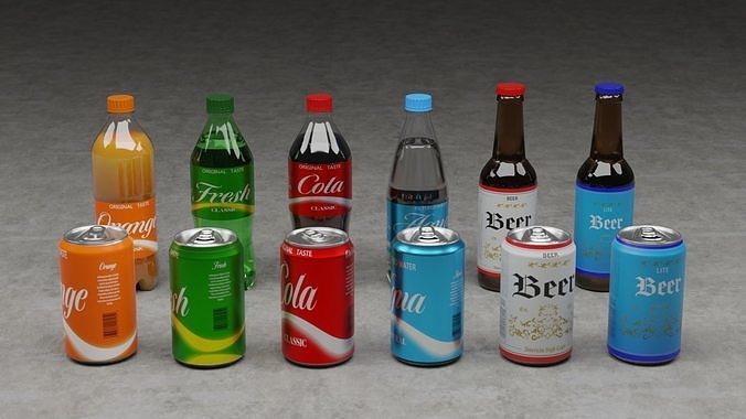 3D model Beverage Pack VR / AR / low-poly | CGTrader
