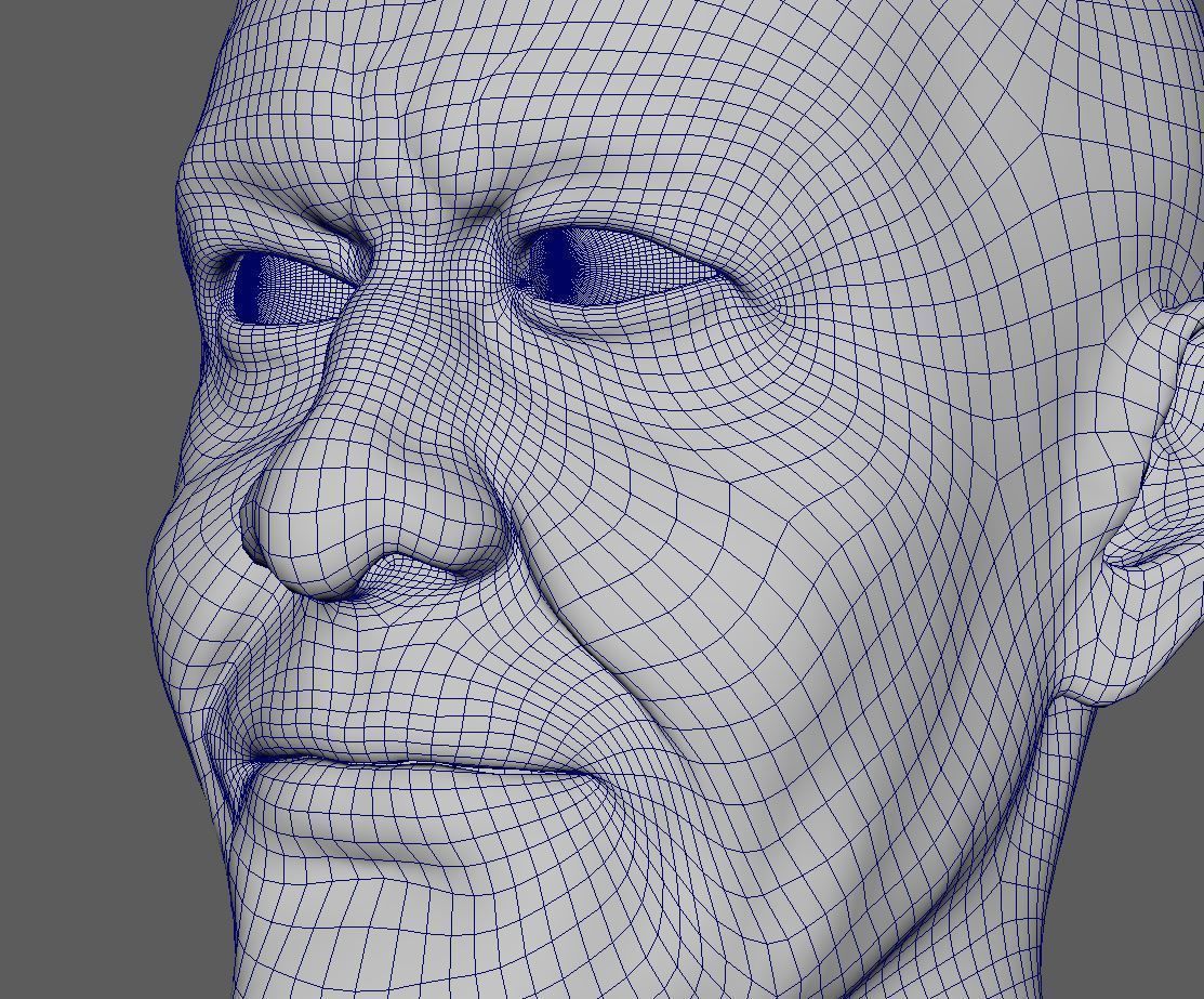 3D model Old male character base mesh 3D model VR / AR / low-poly ...