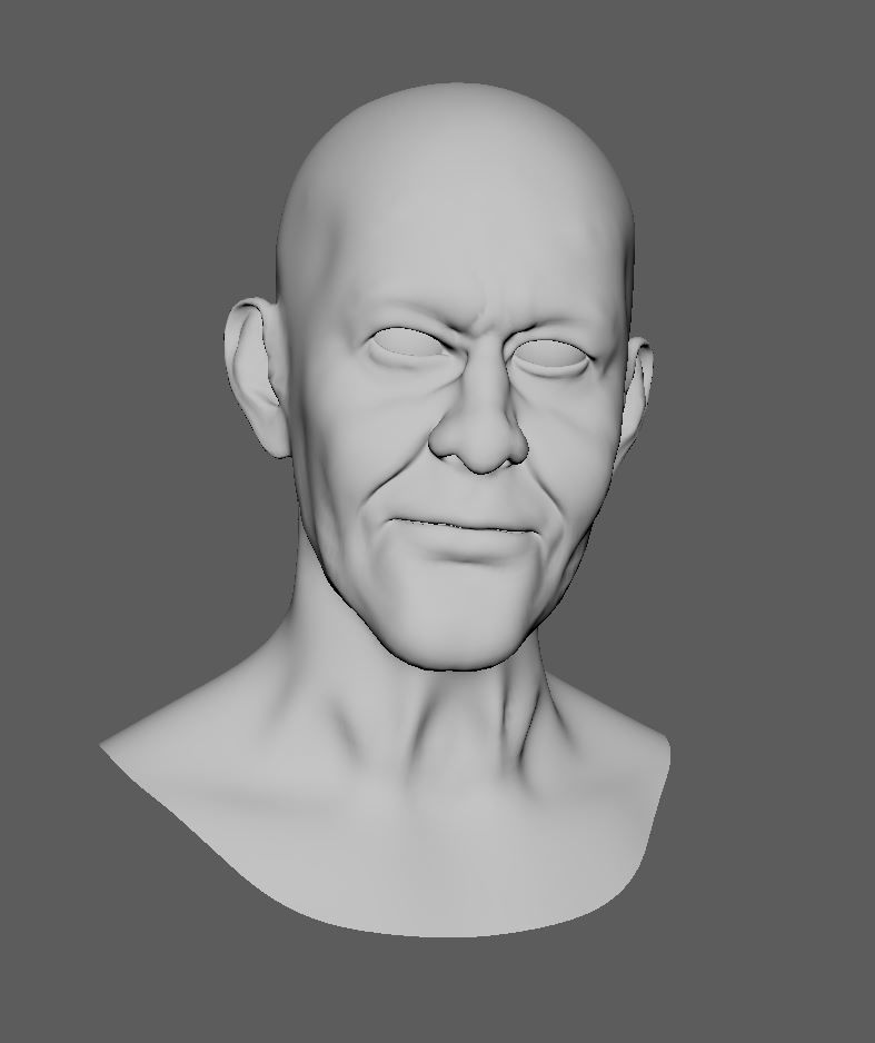 3D model Old male character base mesh 3D model VR / AR / low-poly ...