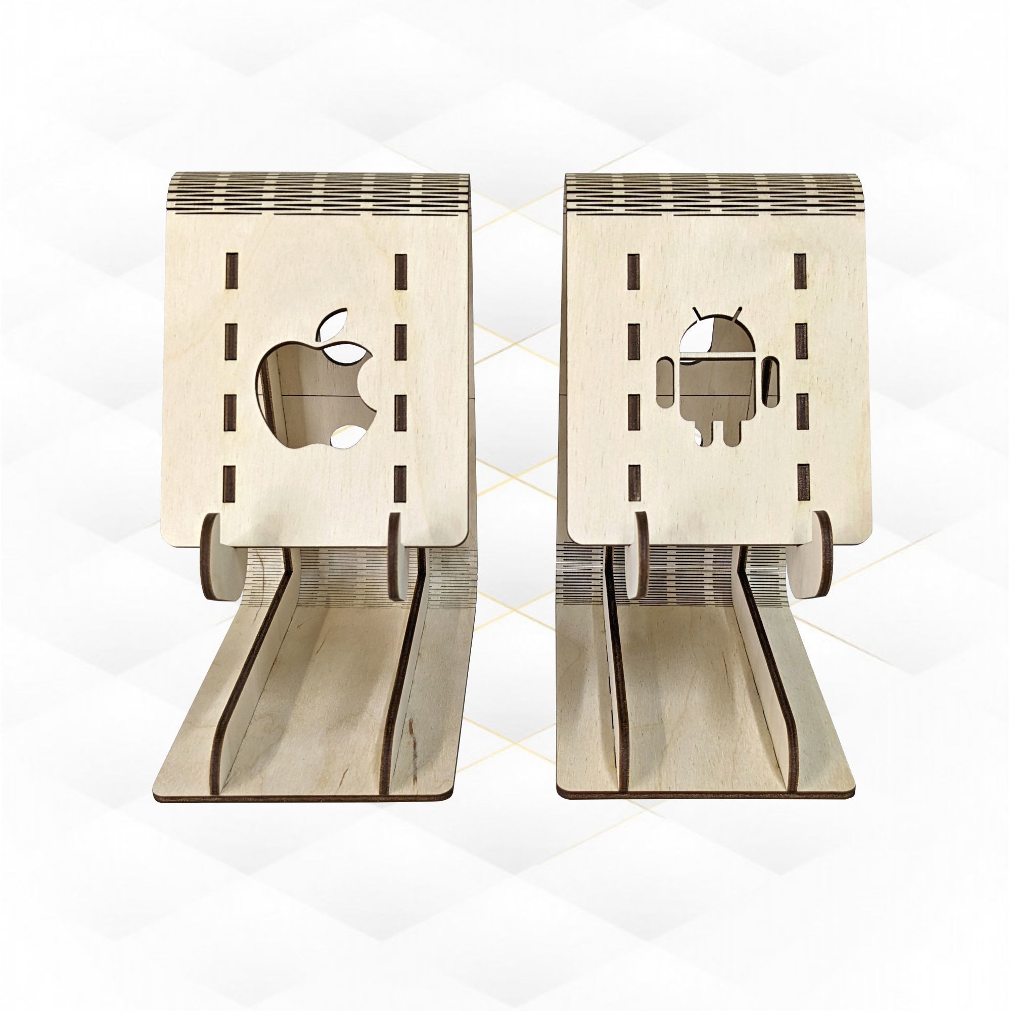 Stand holder for mobile svg dxf design laser cut two pattern 3D model ...