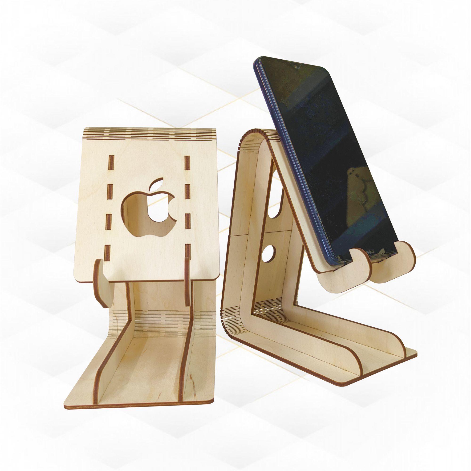 Stand holder for mobile svg dxf design laser cut two pattern 3D model ...