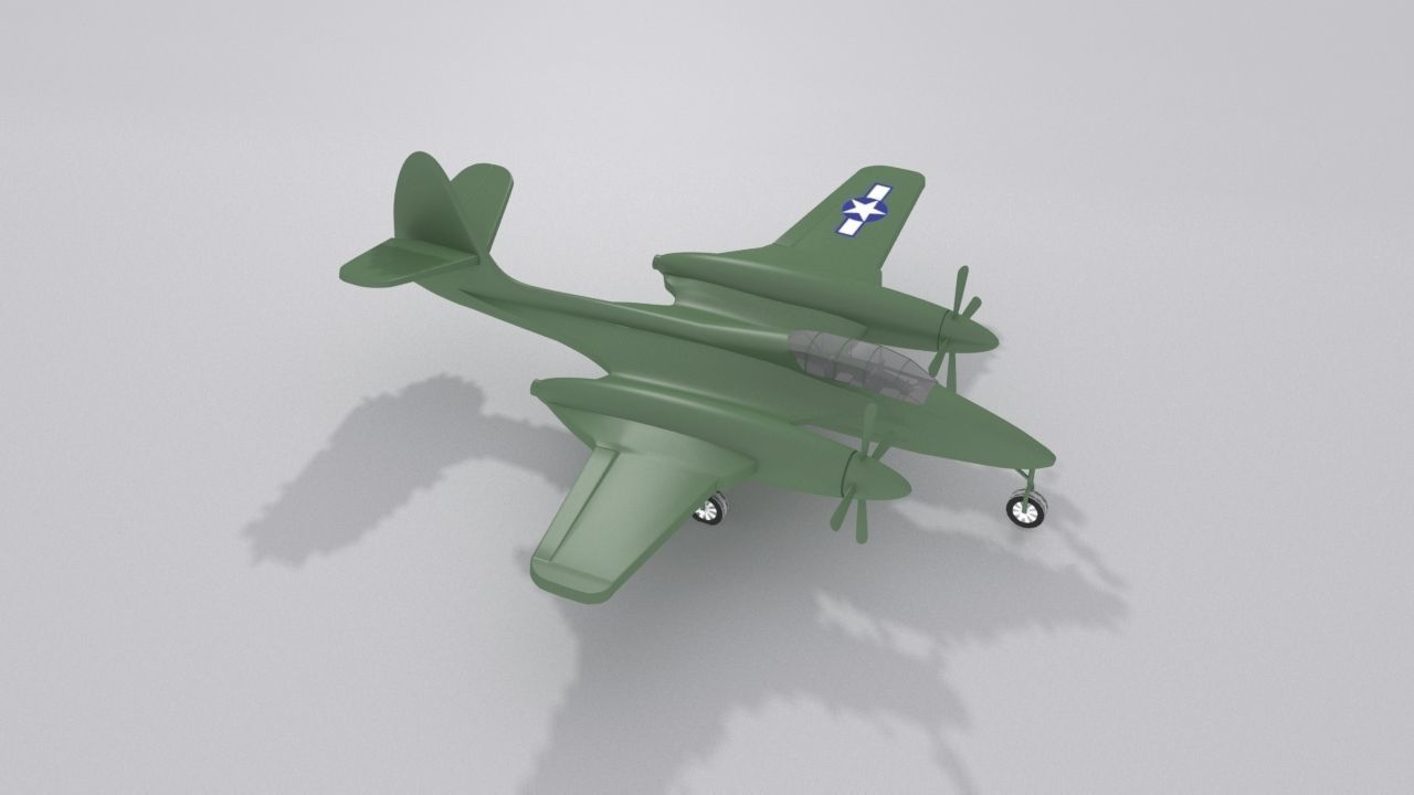 3D model McDonnell XP-67 VR / AR / low-poly | CGTrader