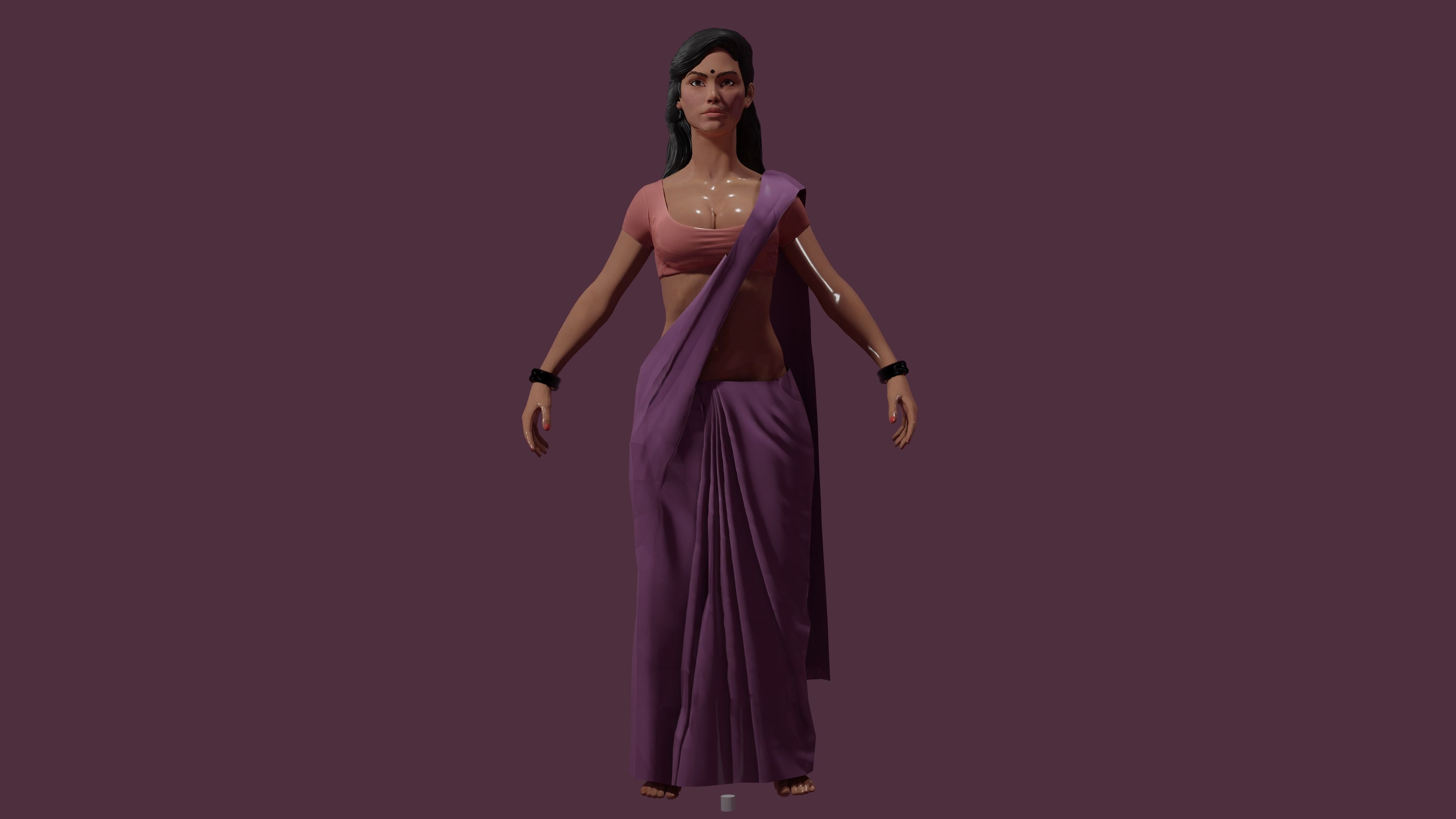 Sarita-Glamorous Indian Lady 3D model animated rigged | CGTrader