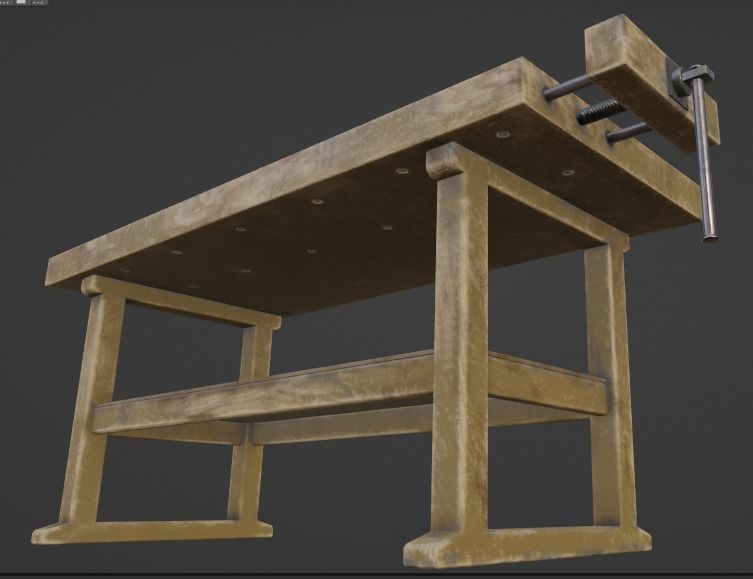 3D model Workbench carpentry table VR / AR / low-poly | CGTrader