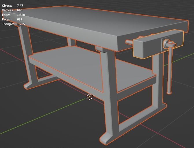 3D model Workbench carpentry table VR / AR / low-poly | CGTrader