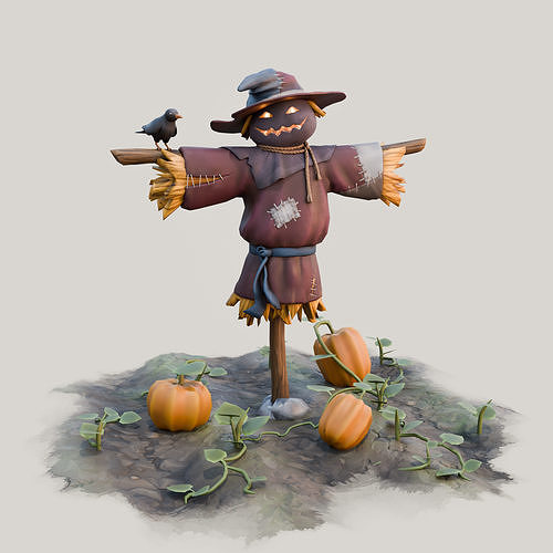 3D model Stylized Handpainted ScareCrow VR / AR / low-poly | CGTrader
