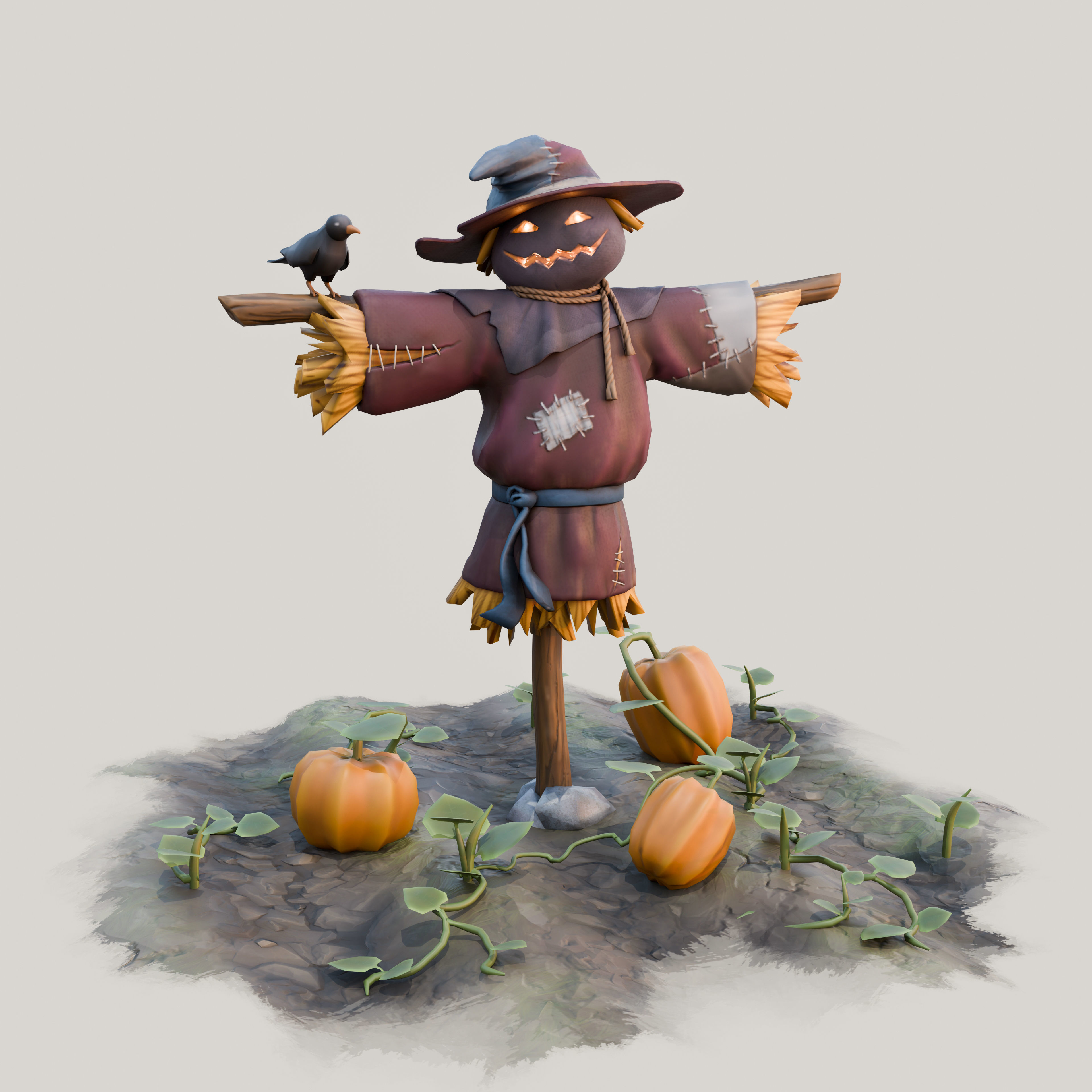 3D model Stylized Handpainted ScareCrow VR / AR / low-poly | CGTrader