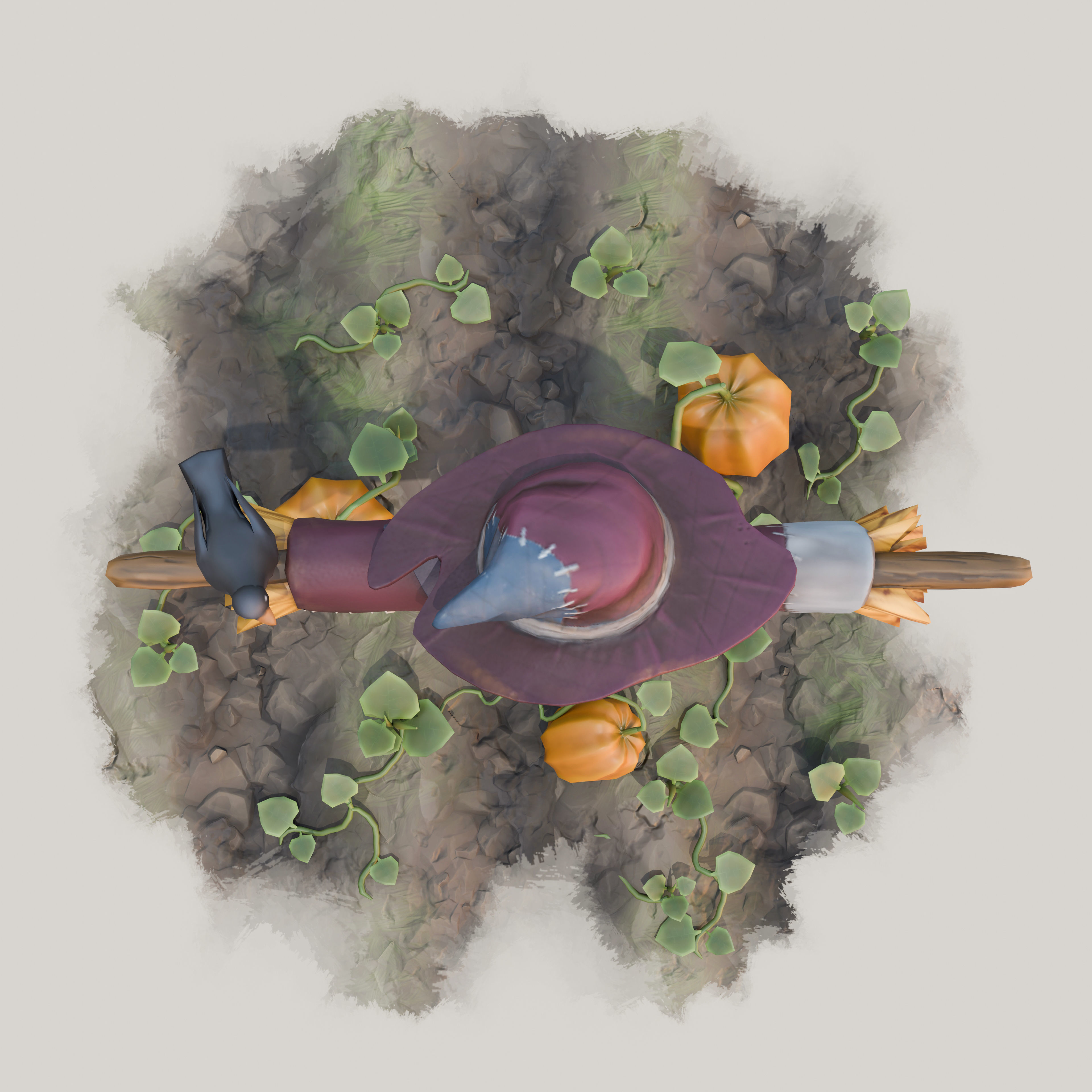 3D model Stylized Handpainted ScareCrow VR / AR / low-poly | CGTrader