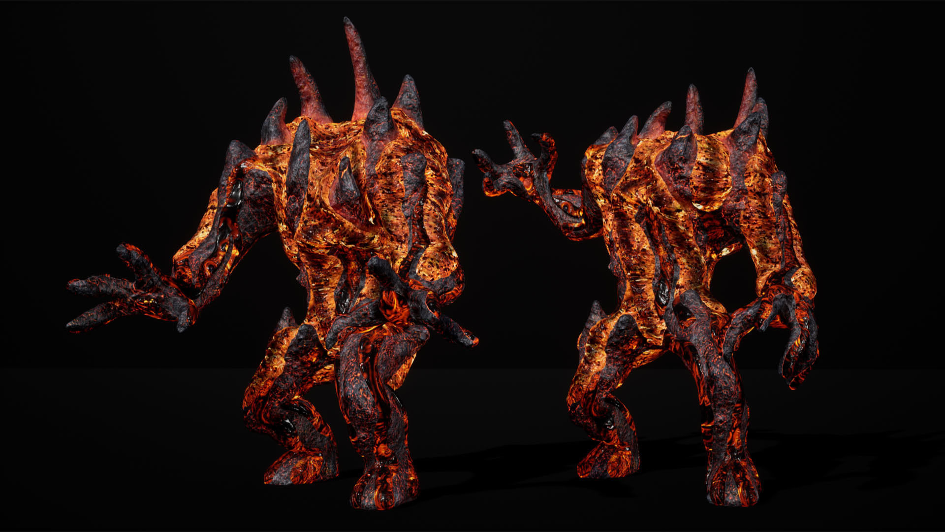 3D model Hell Golem Defender Low-poly game engine ready 3D model VR ...