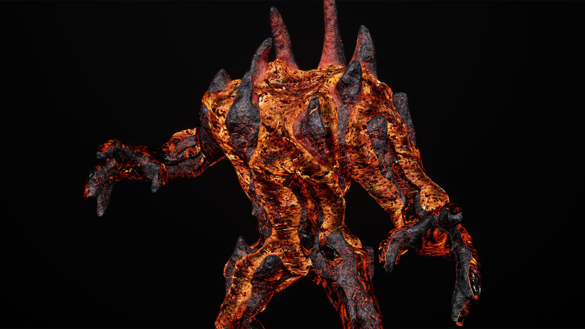 3D model Hell Golem Defender Low-poly game engine ready 3D model VR ...