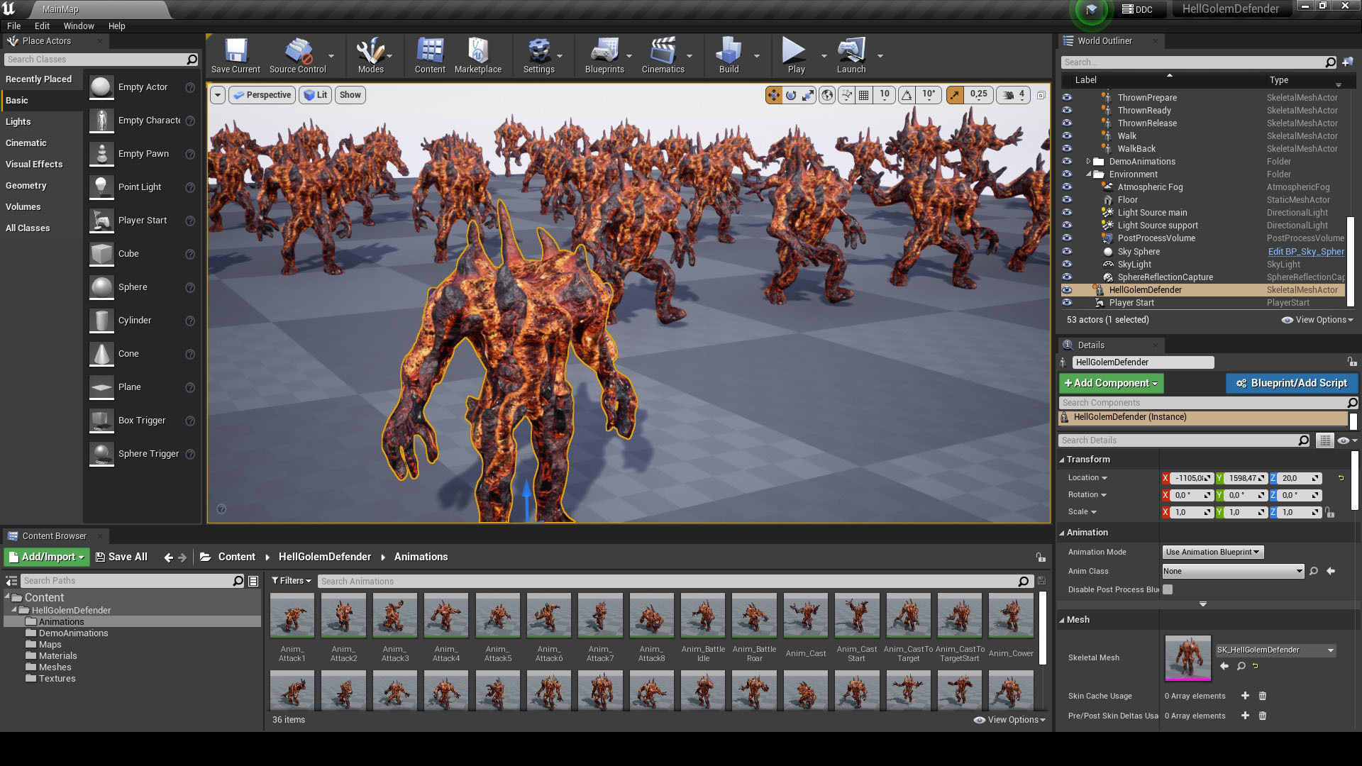 3D model Hell Golem Defender Low-poly game engine ready 3D model VR ...