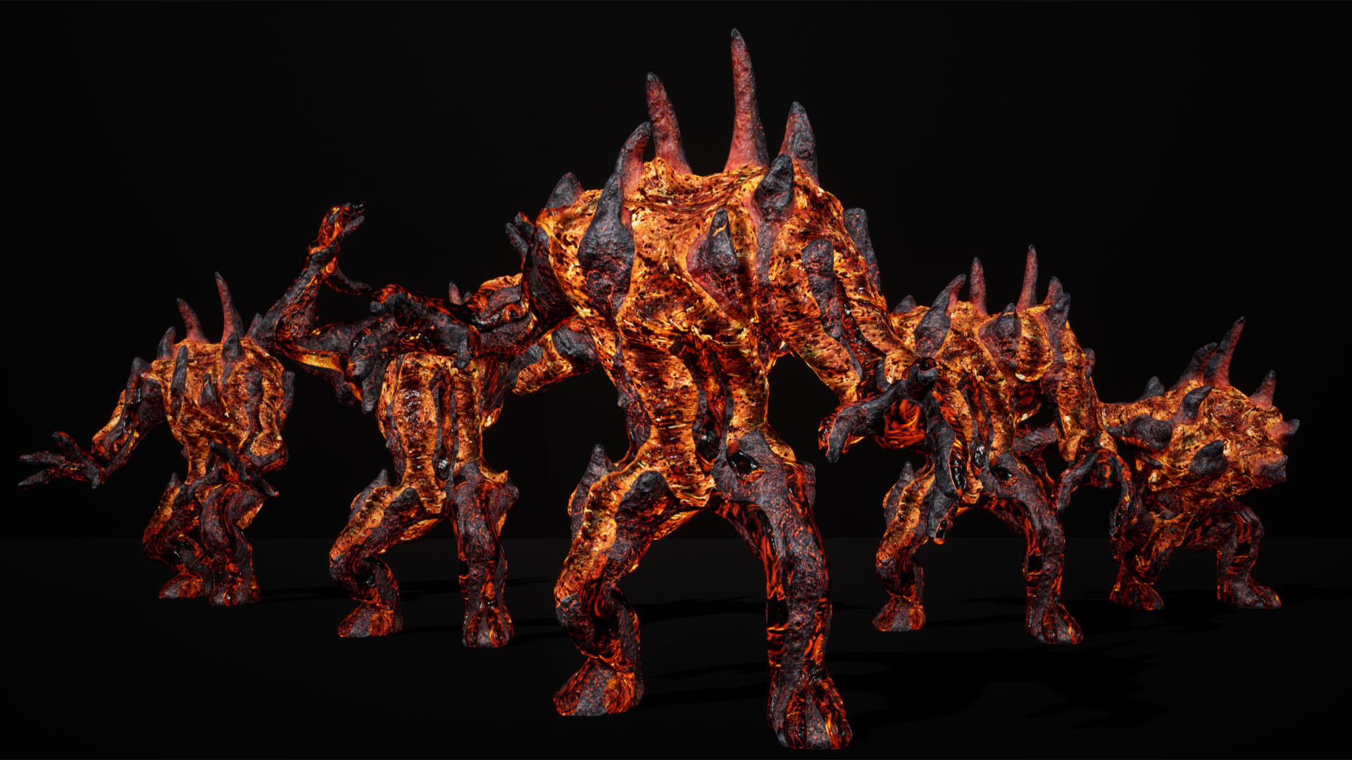 3D model Hell Golem Defender Low-poly game engine ready 3D model VR ...