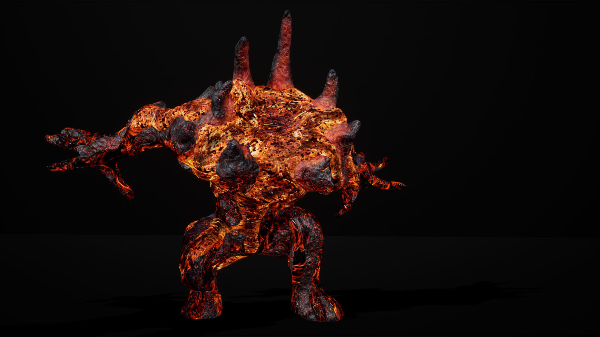 3D model Hell Golem Defender Low-poly game engine ready 3D model VR ...