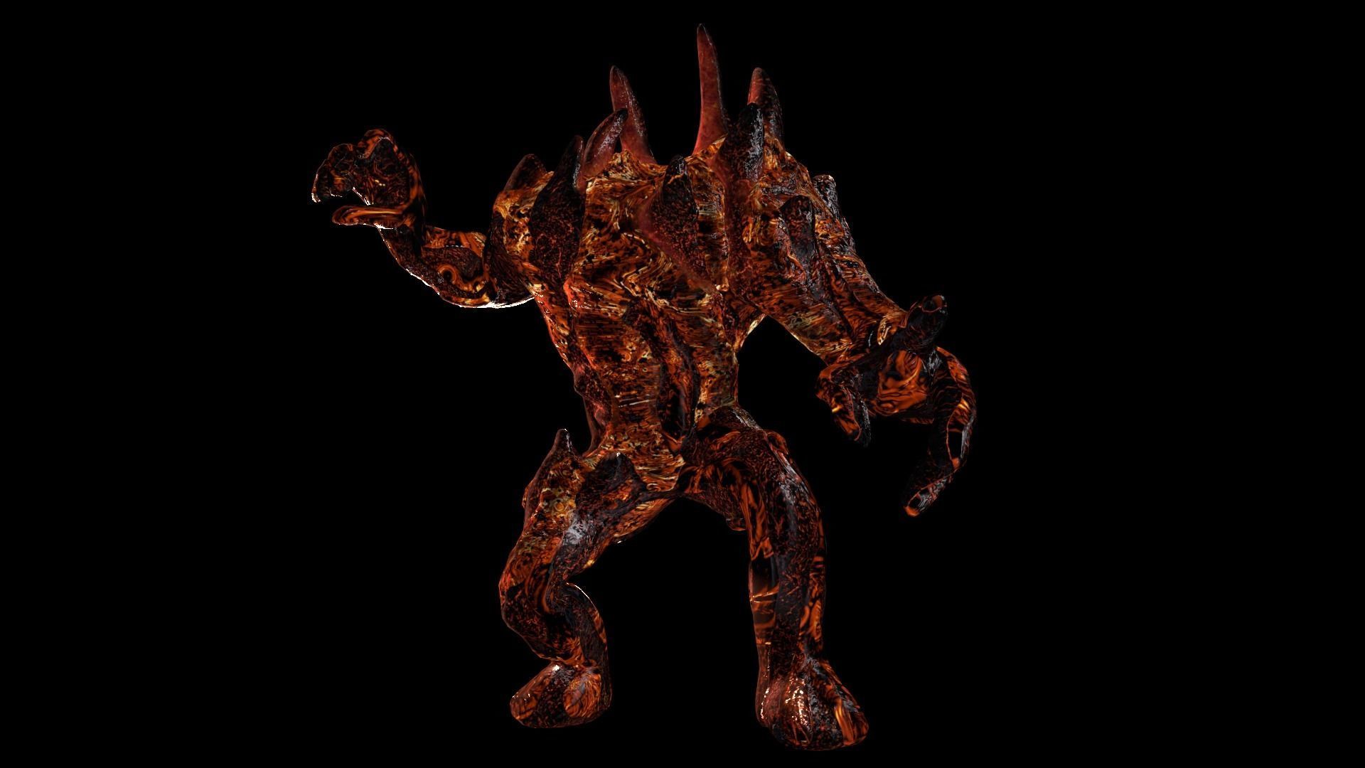 3D model Hell Golem Defender Low-poly game engine ready 3D model VR ...