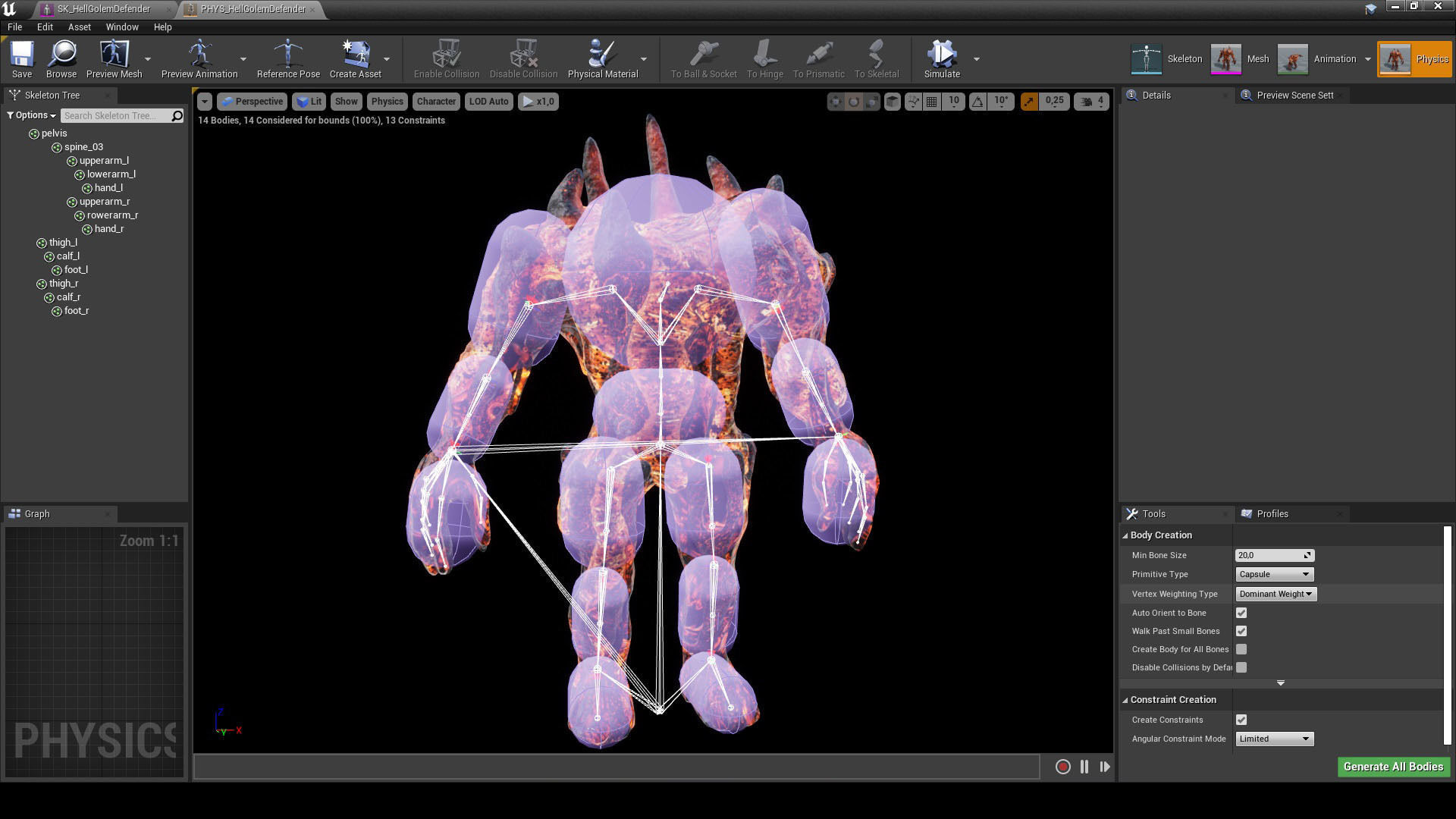 3D model Hell Golem Defender Low-poly game engine ready 3D model VR ...