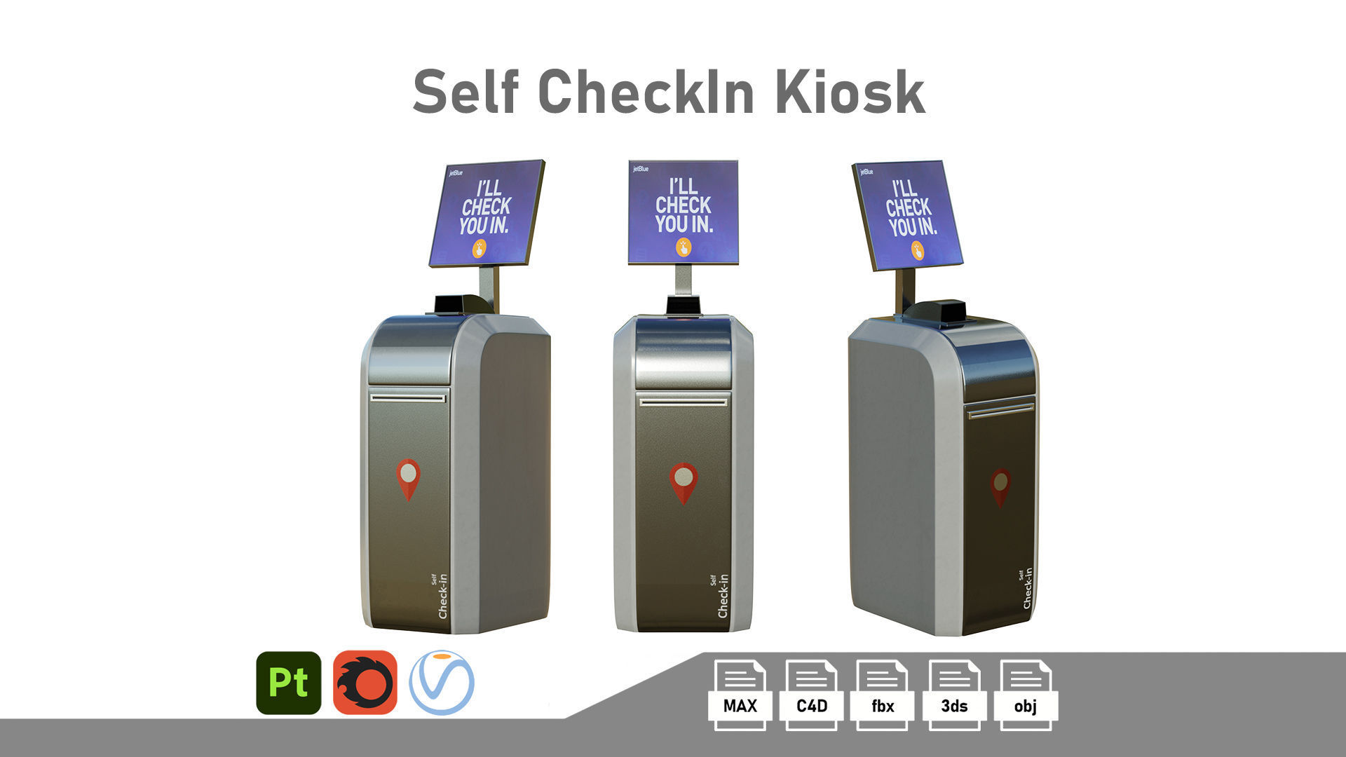 3D model Self-checkin Kiosk VR / AR / low-poly | CGTrader