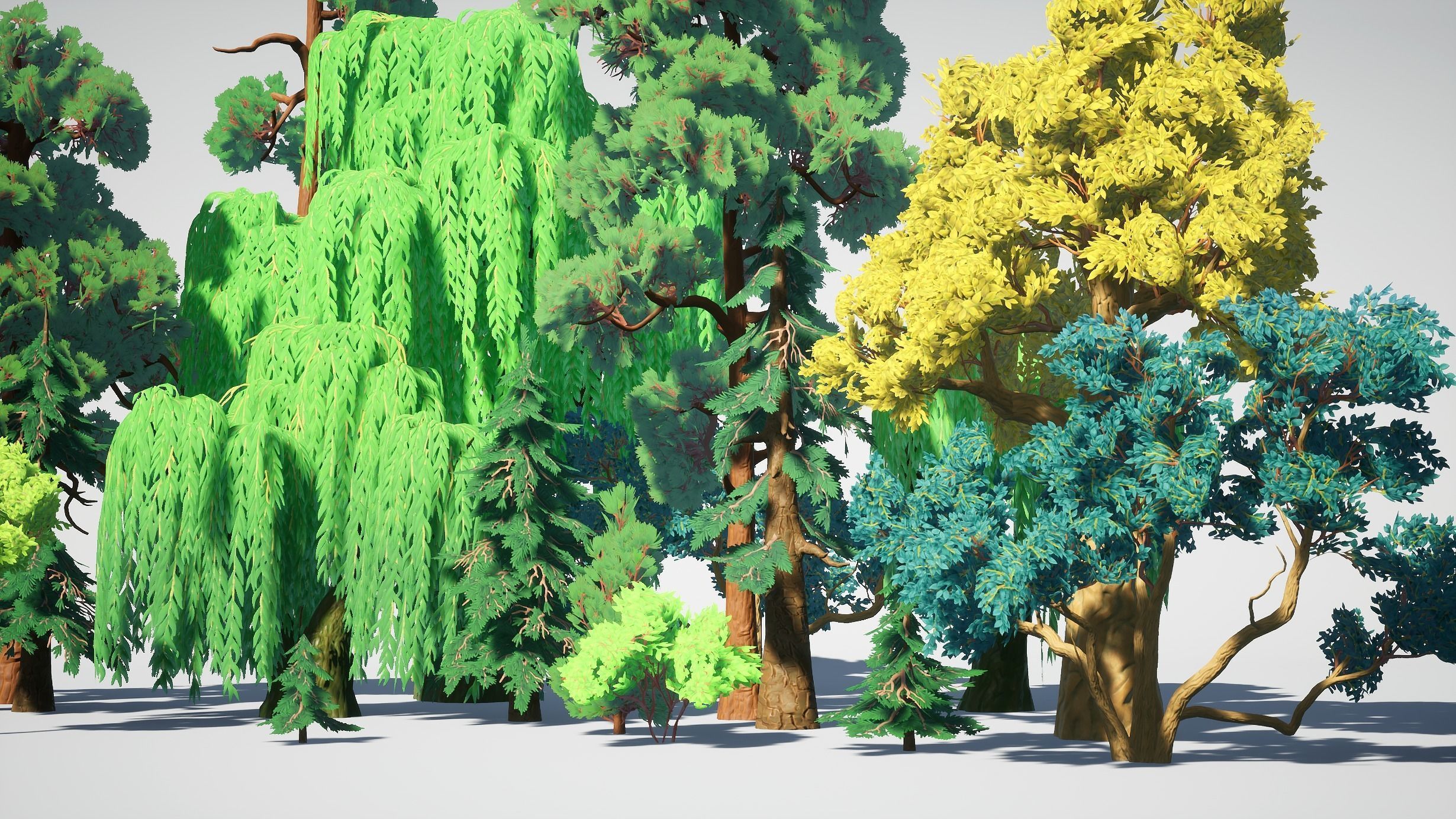 3D model Simple Willows Pack VR / AR / low-poly | CGTrader