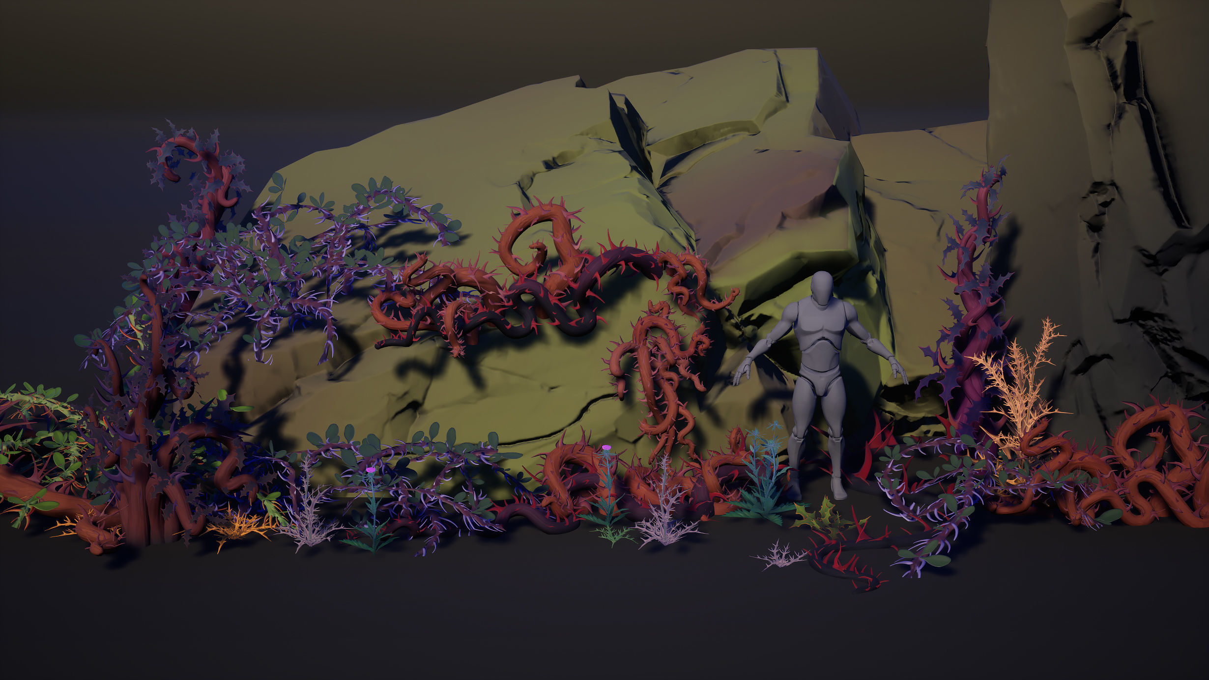 3D model Spiky Plants Pack VR / AR / low-poly | CGTrader