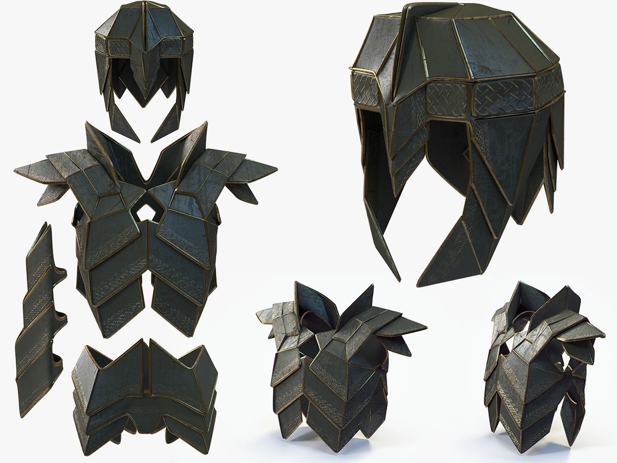 Fantasy Medieval Sharp Plated Armor set 3D model | CGTrader
