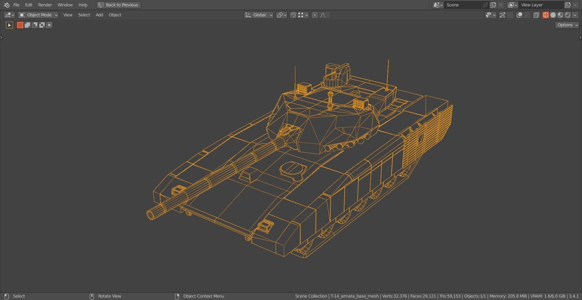 3D model T14 ARMATA TANK BASE MESH VR / AR / low-poly | CGTrader
