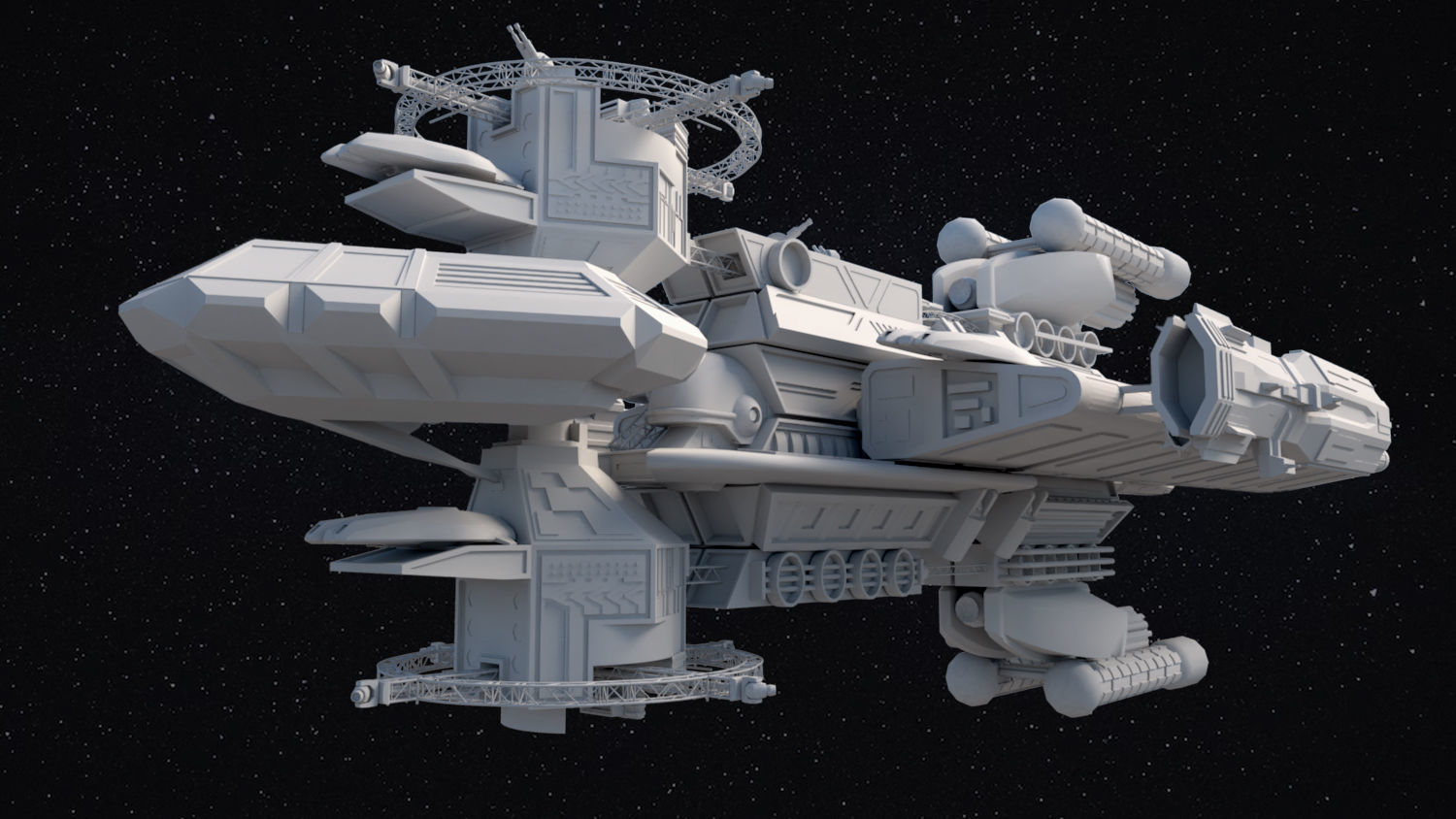 Sci-fi Space Craft Galactic 3D model | CGTrader