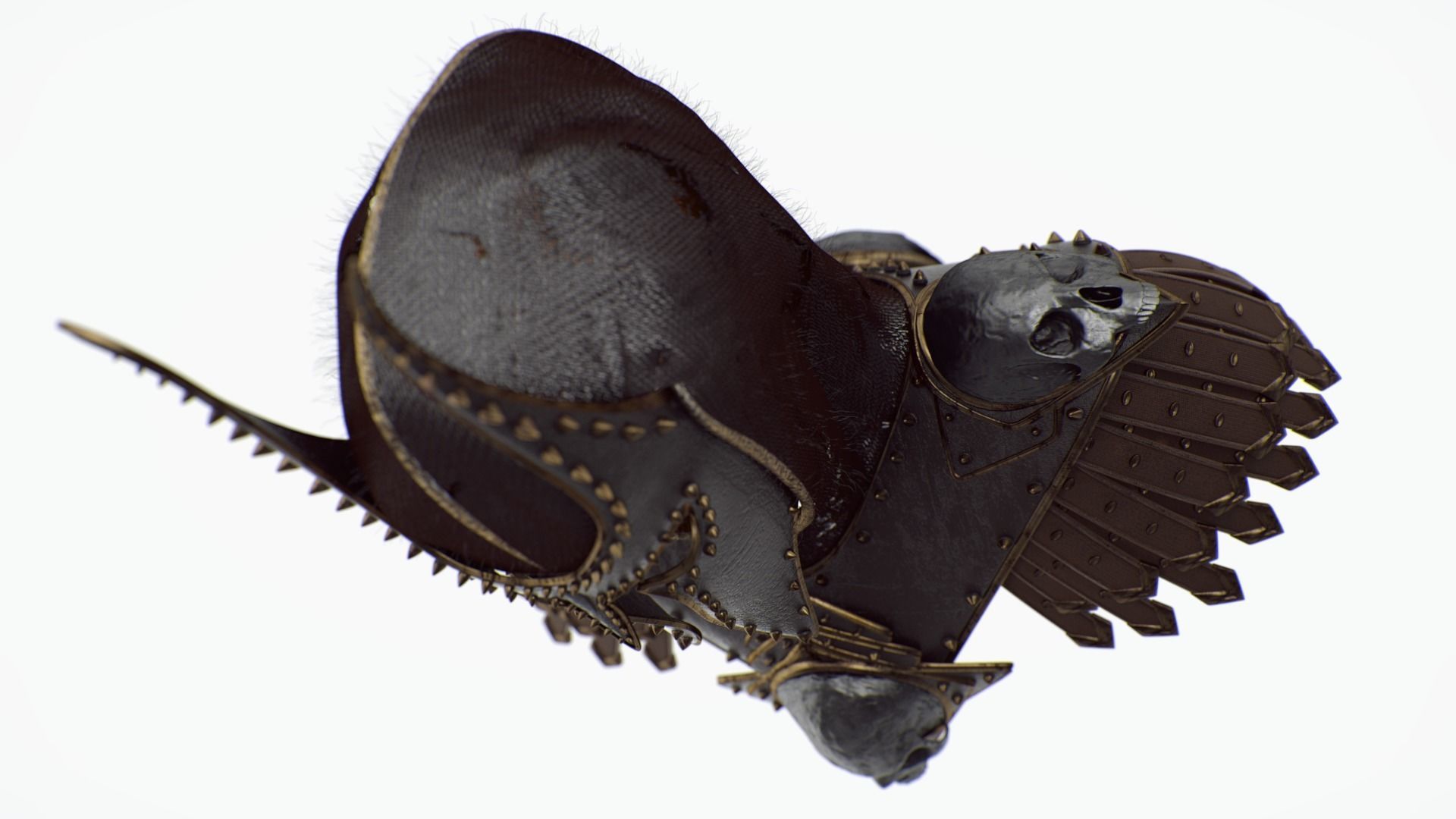 Skull Armor With Hood With Dark Thorn Mask 3D model | CGTrader