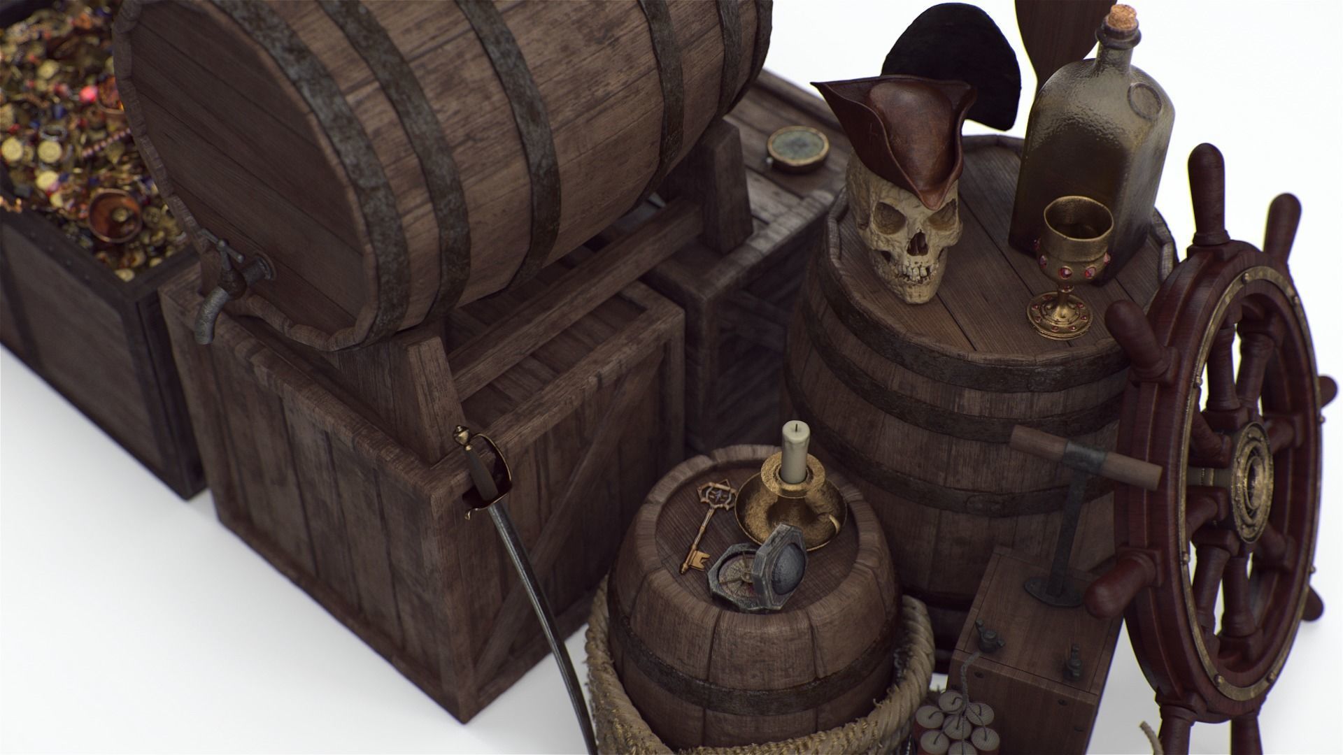 Pirate Secret Stash mega pack 3D model | CGTrader