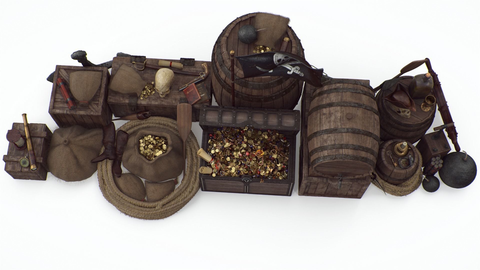 Pirate Secret Stash mega pack 3D model | CGTrader