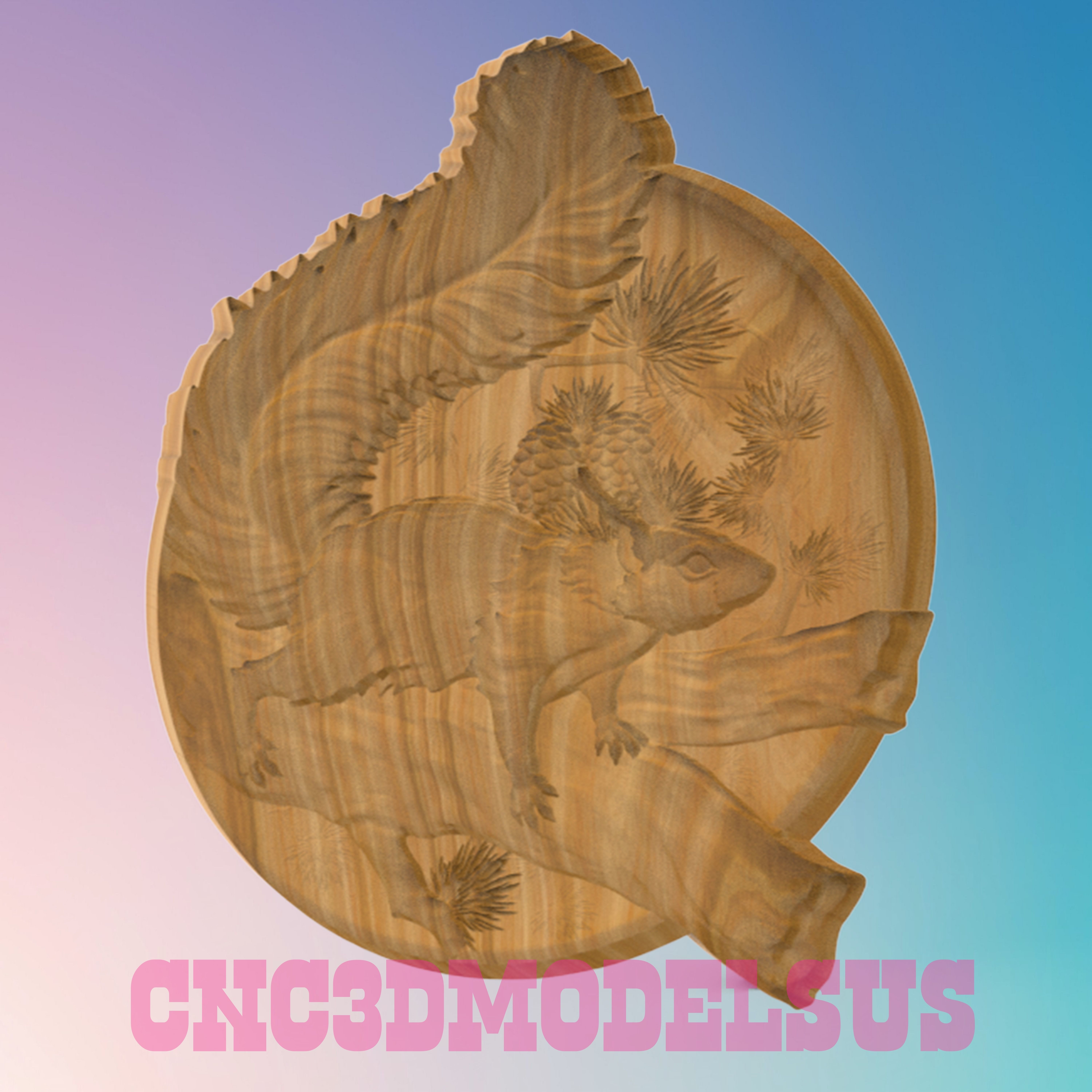 Squirrel 3D MODEL STL FILE FOR CNC ROUTER LASER 3D model 3D printable ...