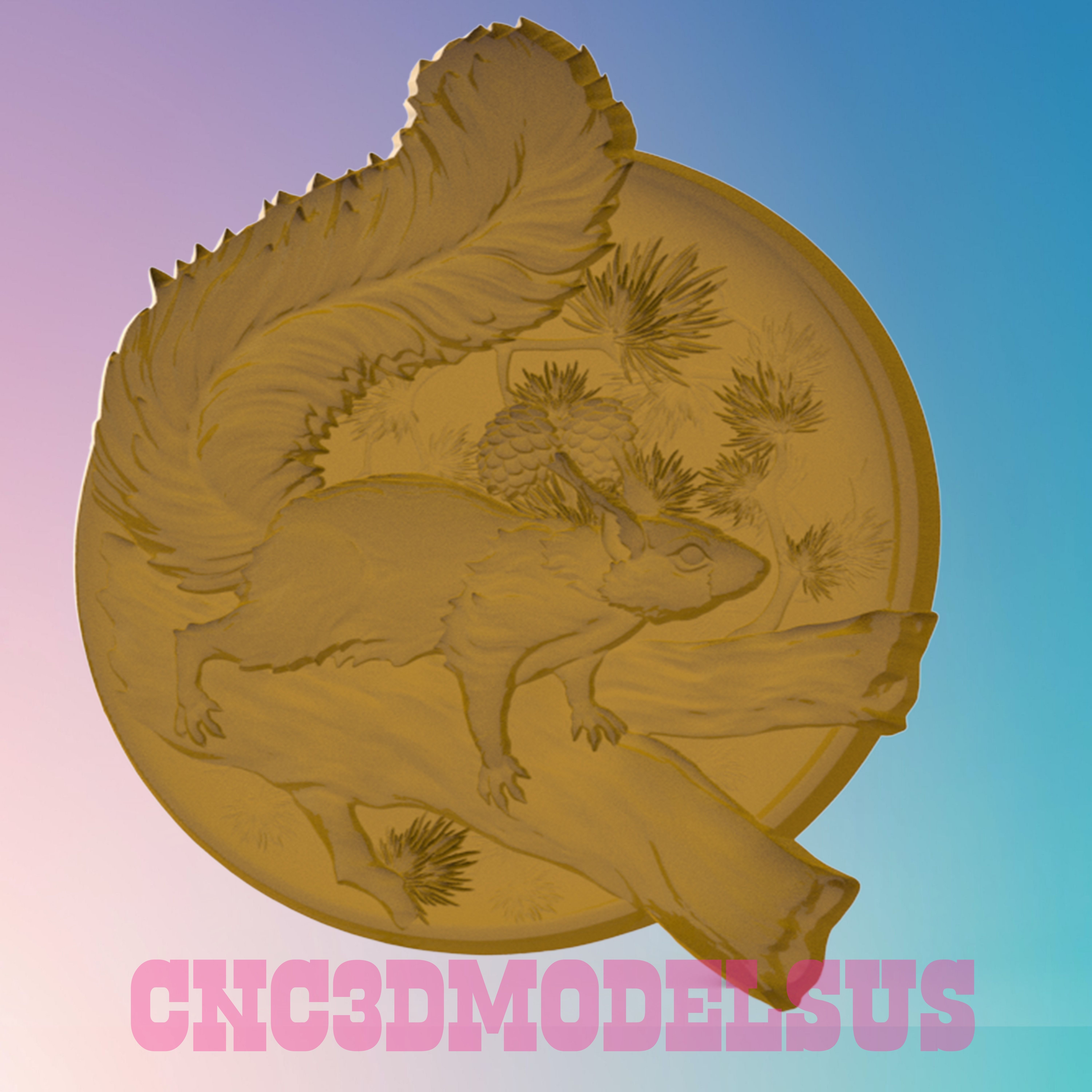 Squirrel 3D MODEL STL FILE FOR CNC ROUTER LASER 3D model 3D printable ...