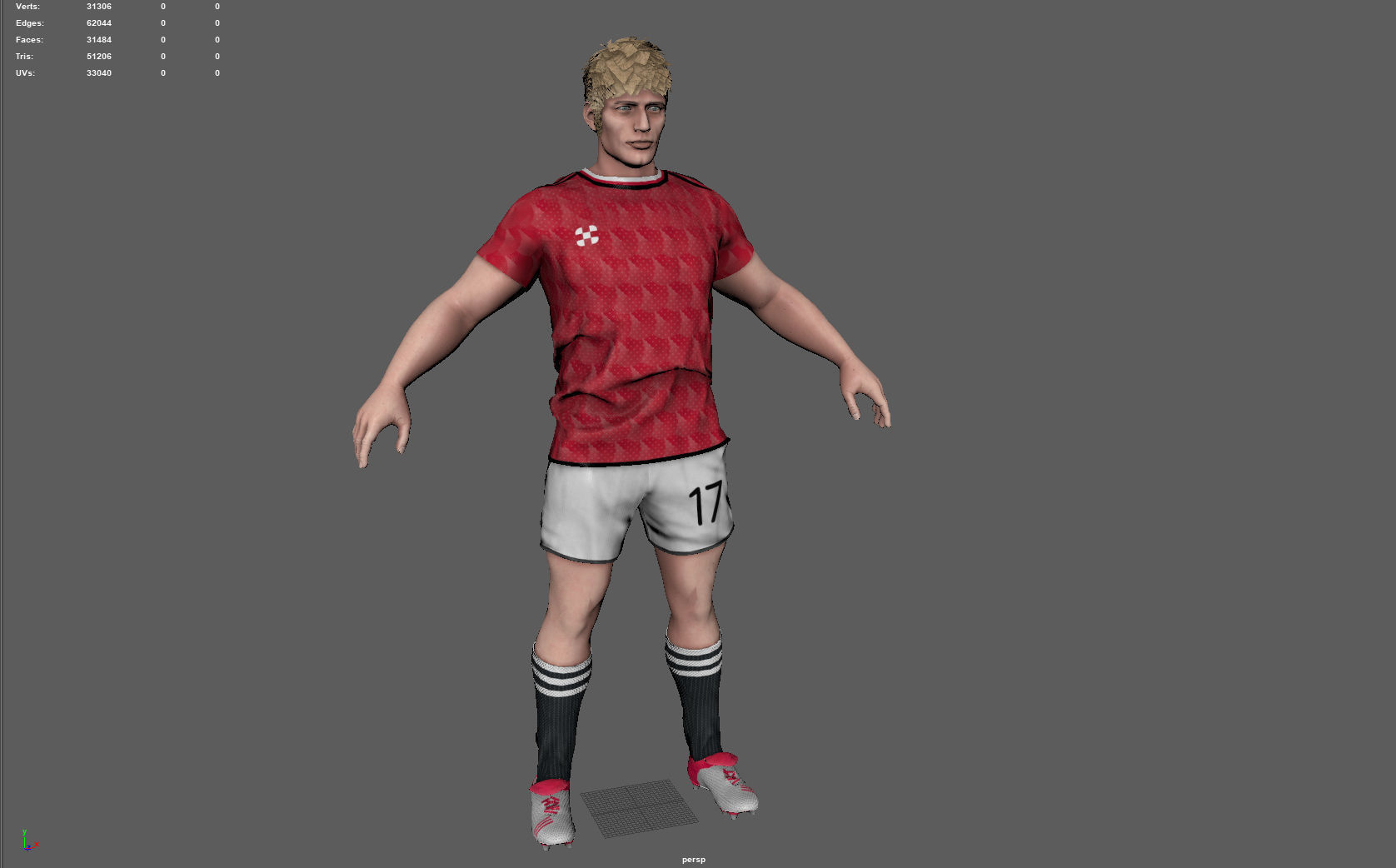 3D model Male Football Player VR / AR / low-poly | CGTrader
