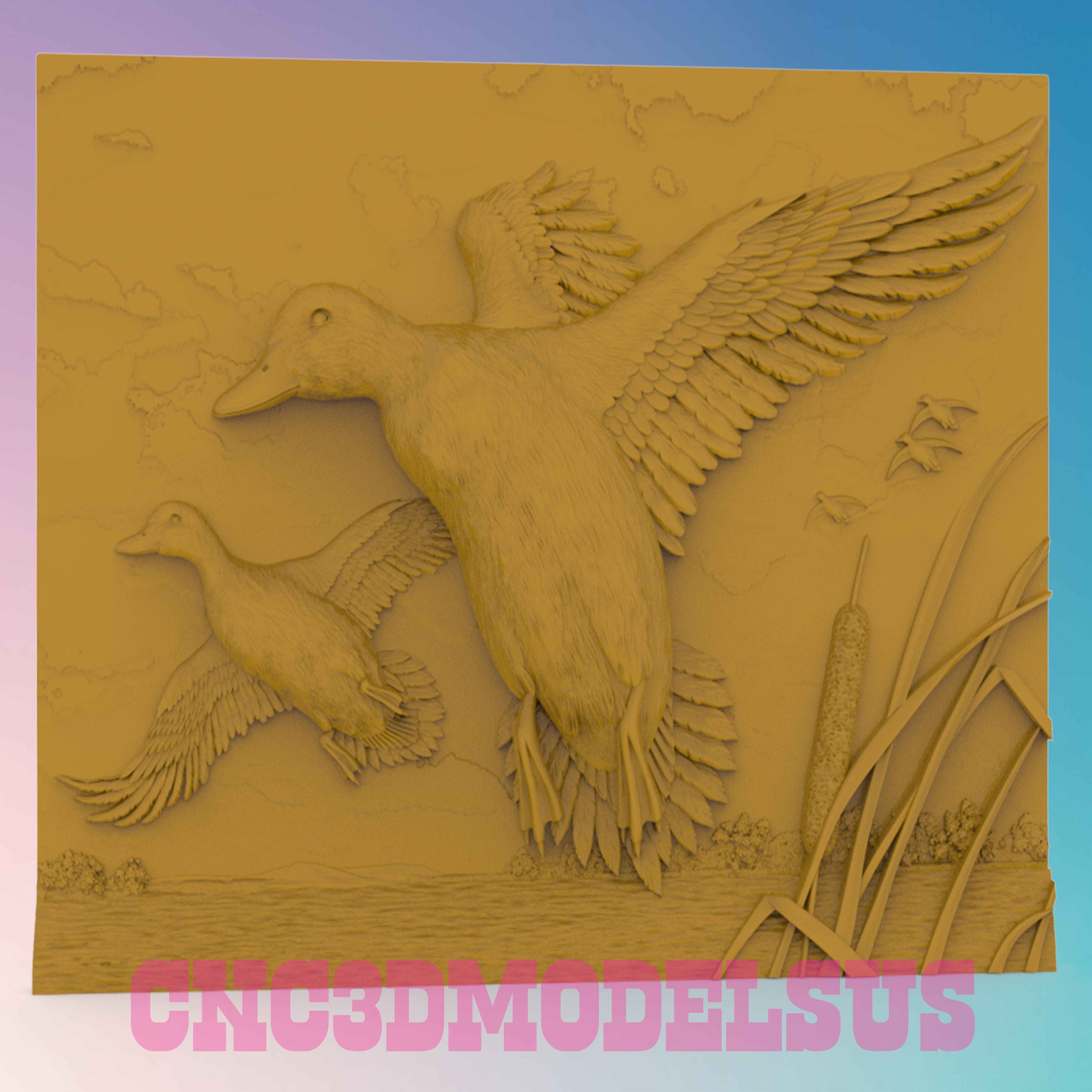 Ducks 3D MODEL STL FILE FOR CNC ROUTER LASER 3D model 3D printable ...